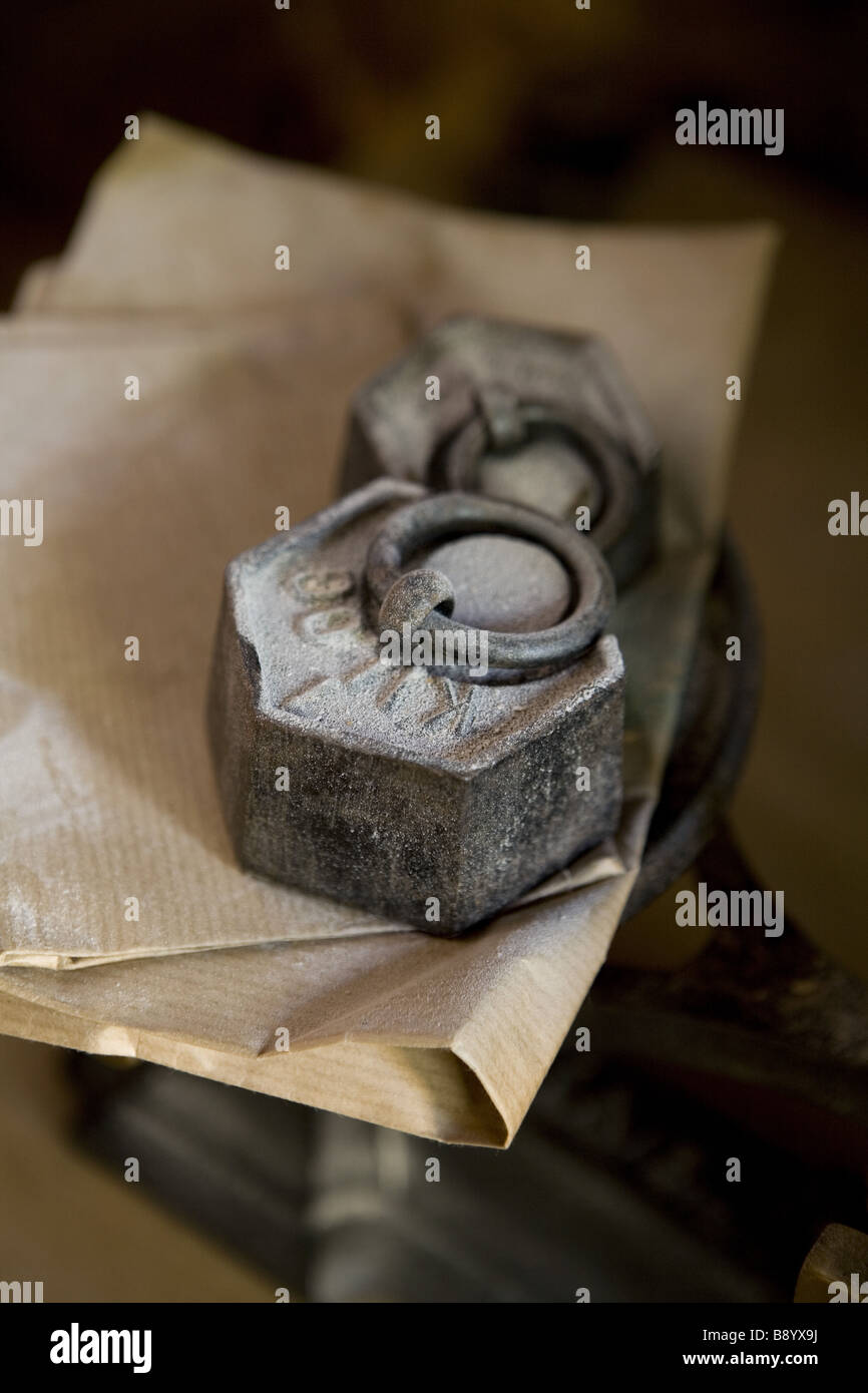 Weights used at Stainsby Mill a working water powered flour mill on the ...