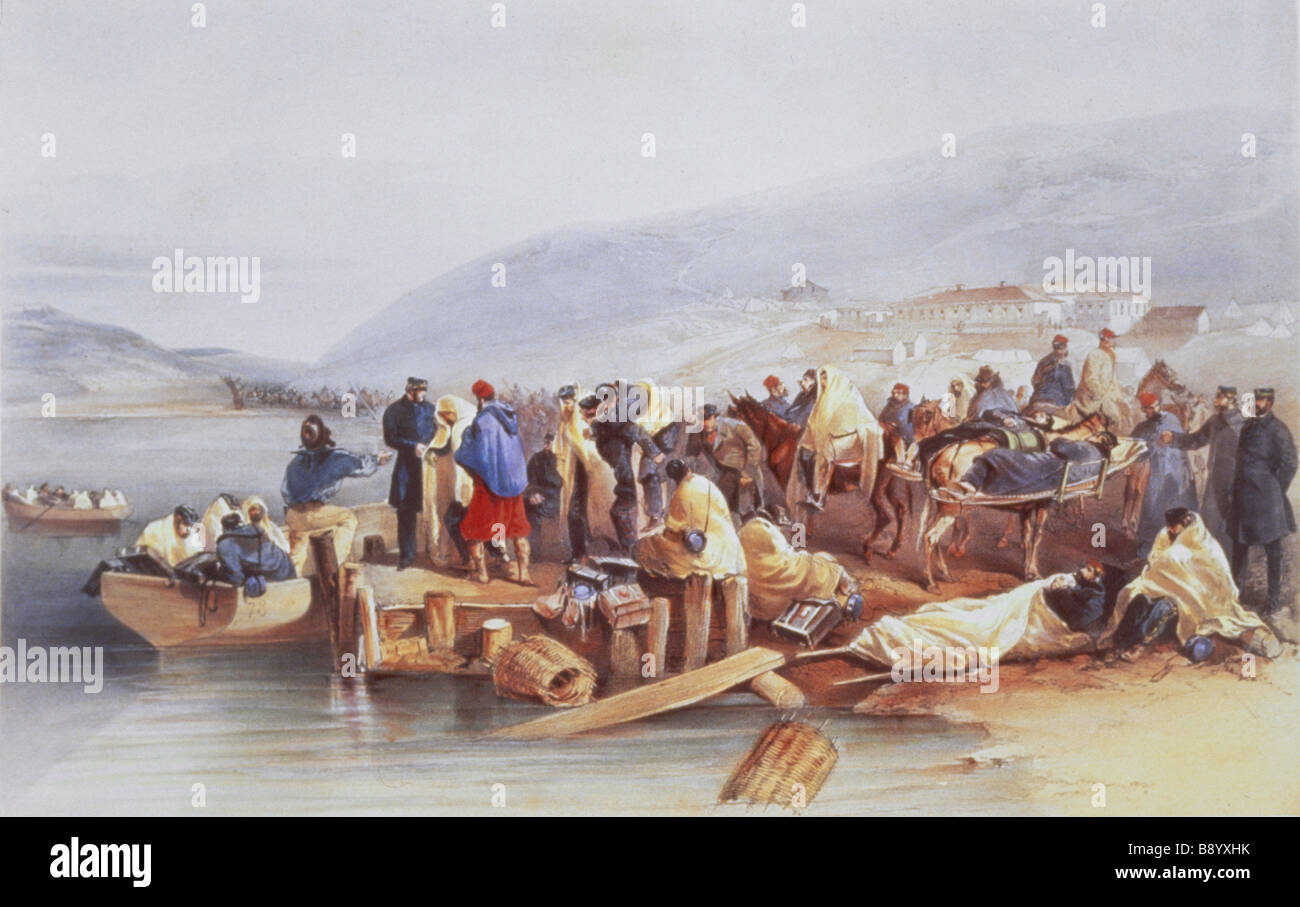 THE EMBARKATION OF THE SICK AT BALACLAVA by William Simpson Stock Photo - Alamy