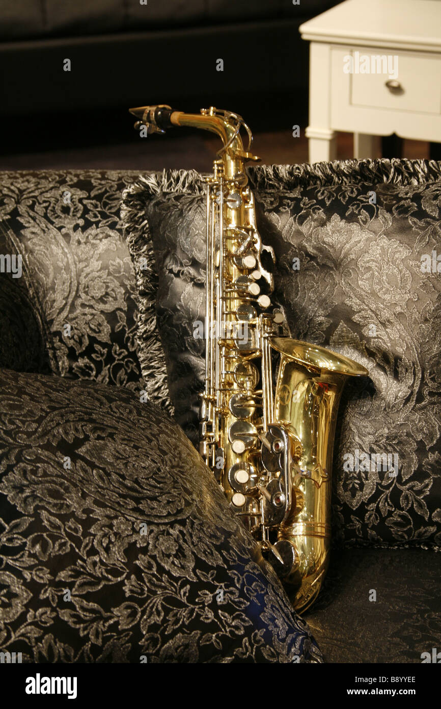 Saxophone on chair hi-res stock photography and images - Alamy