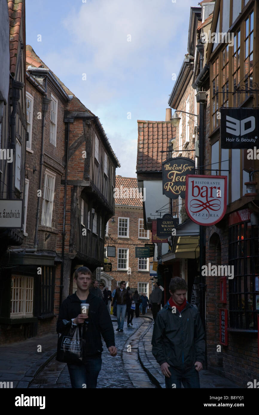 The Shambles ancient medieval street in the city of York England UK ...