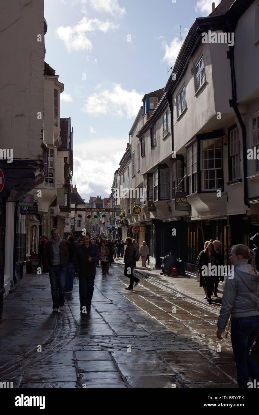 The Shambles ancient medieval street in the city of York England UK ...