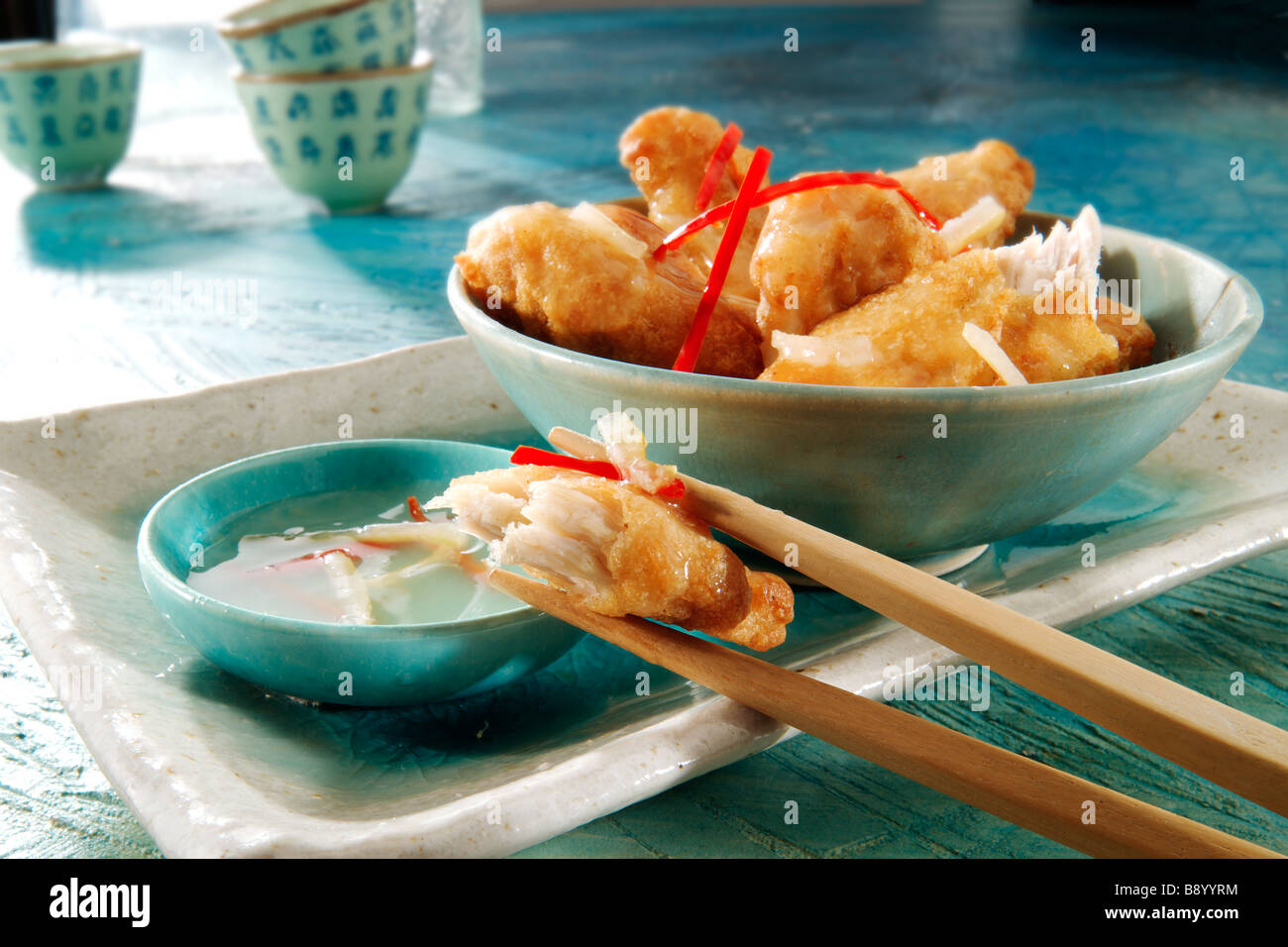 Battered Lemon thai chicken Stock Photo - Alamy