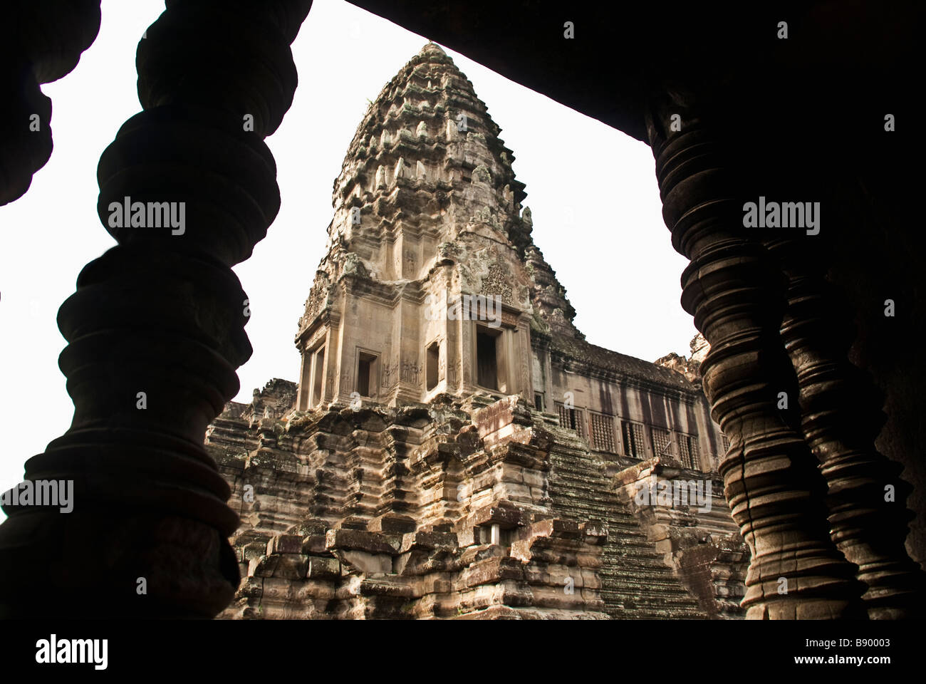 Cambodia's Angkor Wat tower from inside temple ruins Stock Photo - Alamy