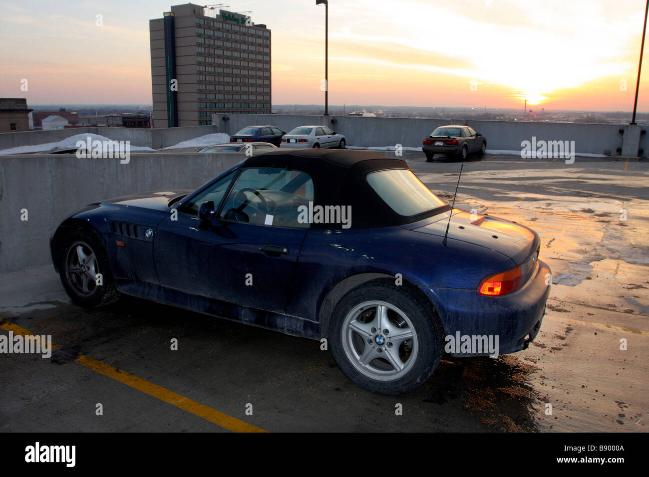 BMW sports car convertible with sunset in background Susnet Stock Photo ...