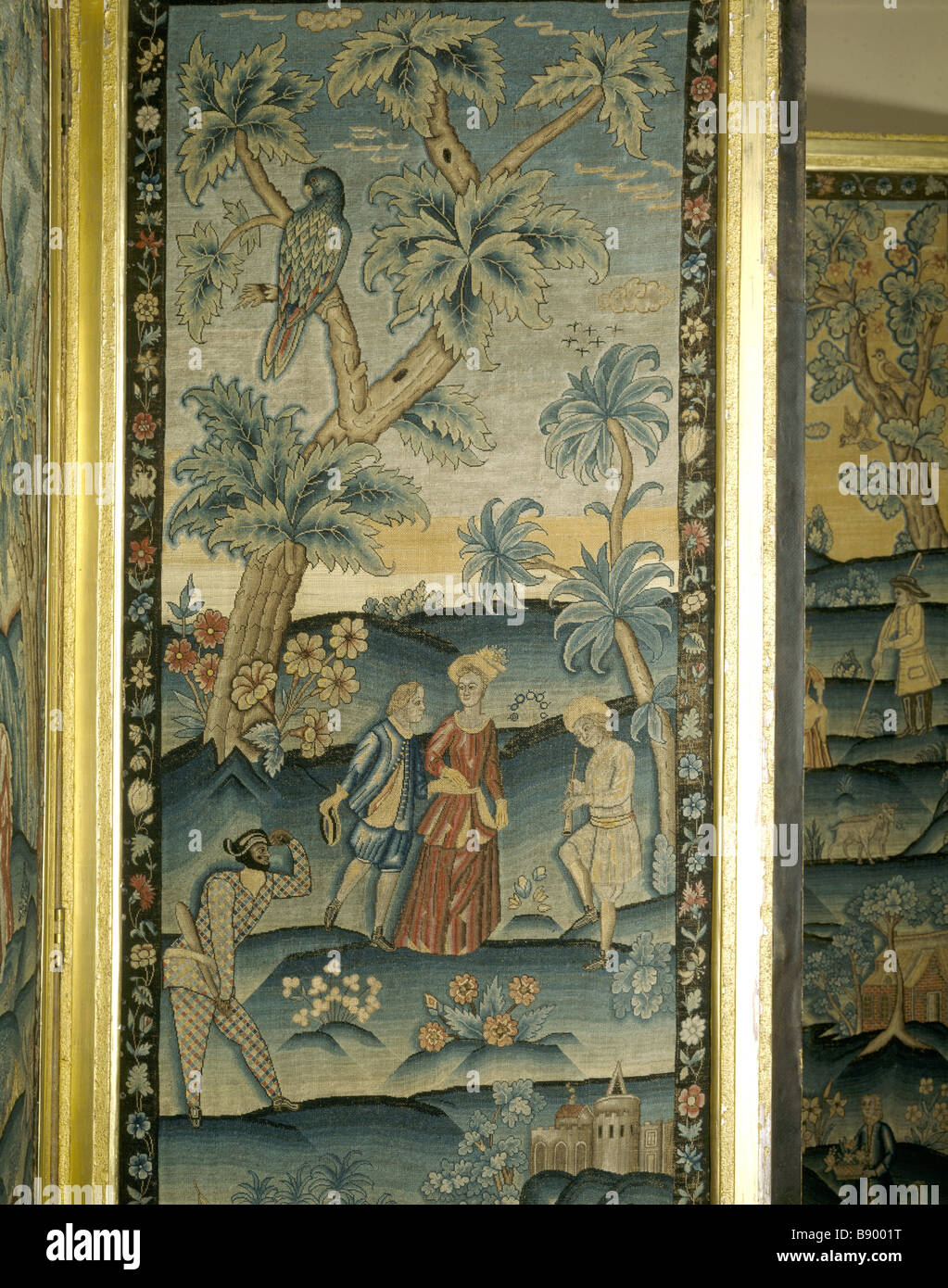 A scene from the needlework screen in the East Gallery at Wallington ...