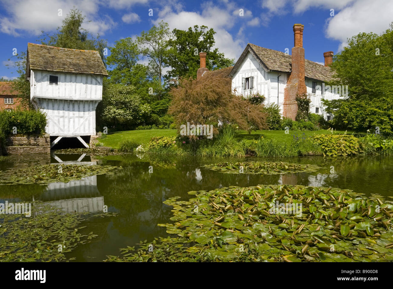 The Gatehouse and moat with Lower Brockhampton House the medieval manor ...