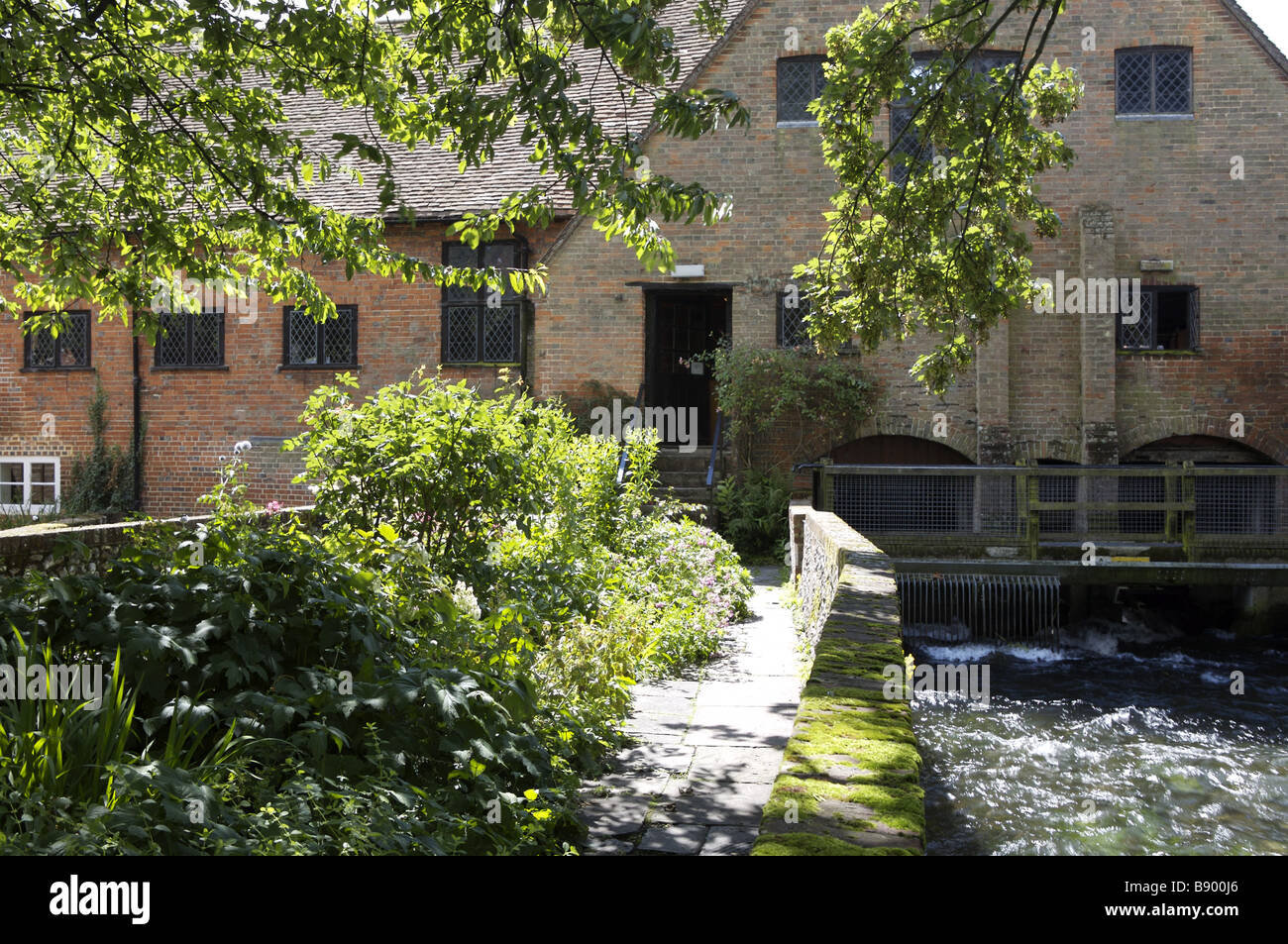 Exterior of the C18th Winchester City Mill Hampshire with the water ...