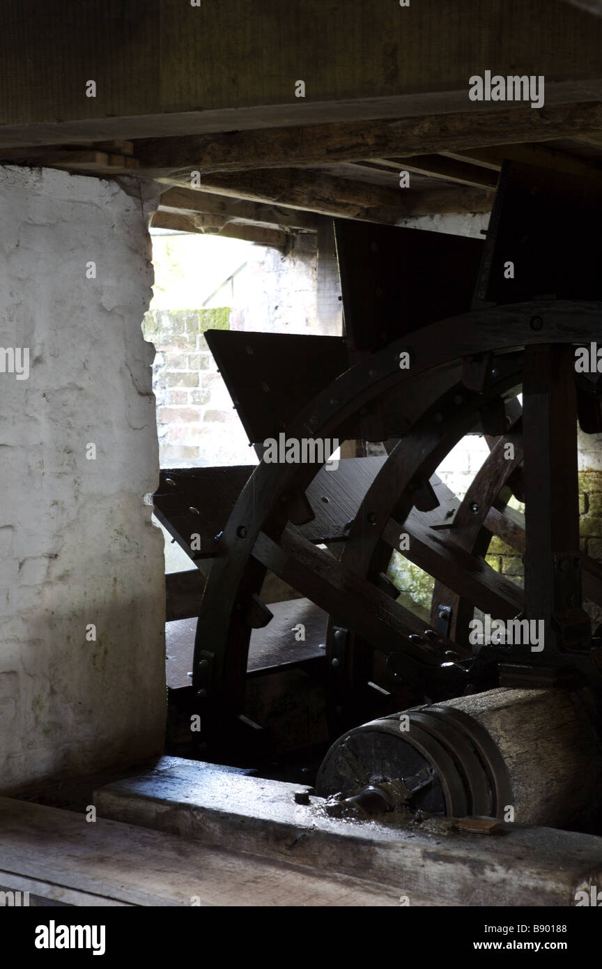 The waterwheel turning at C18th Winchester City Mill Hampshire Stock ...