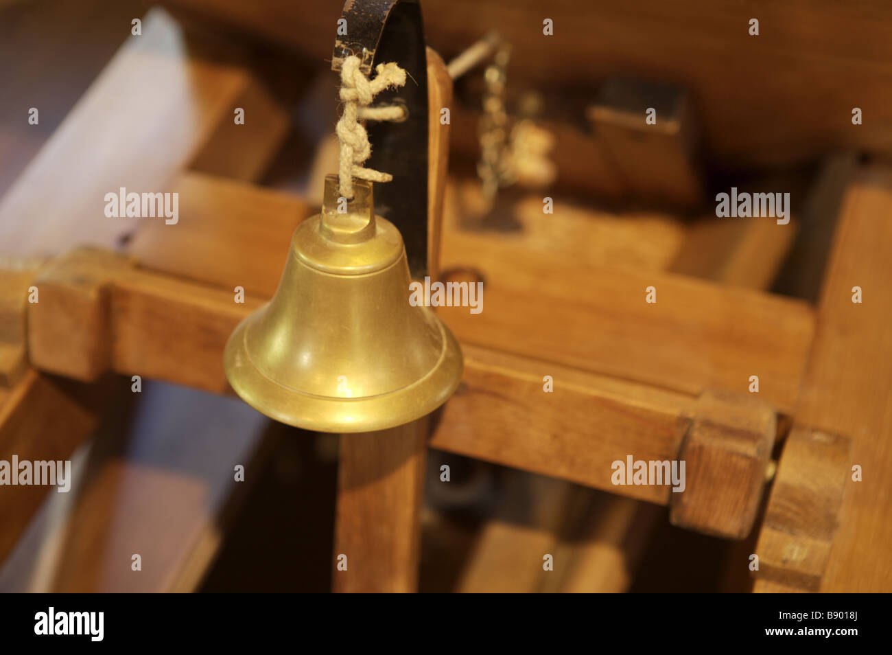 Alarm bell which rings when the hopper needs more grain, at Winchester ...