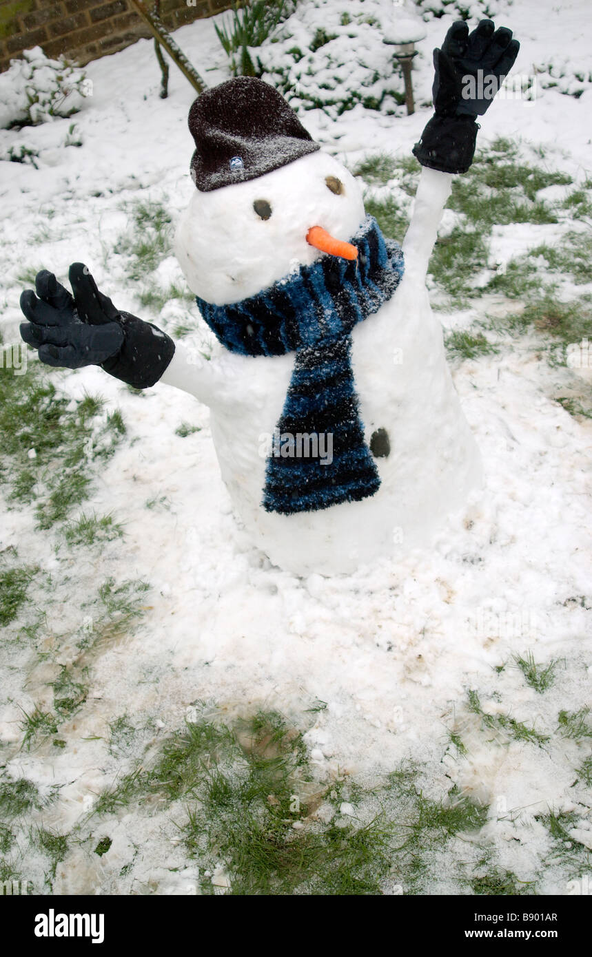 Snowman with gloves hi-res stock photography and images - Alamy