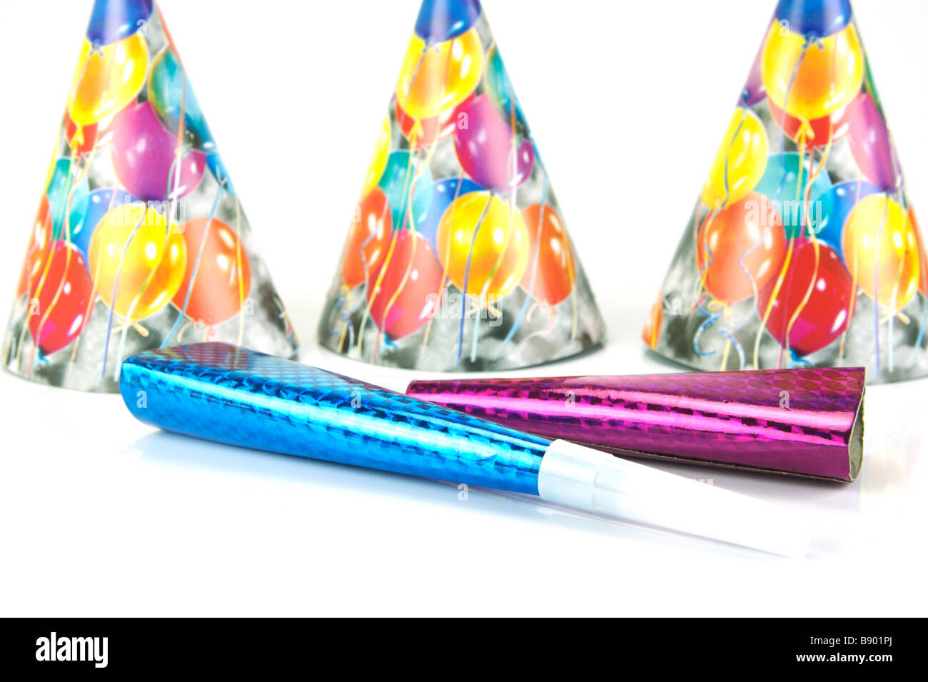 Party squawkers isolated against a white background Stock Photo - Alamy