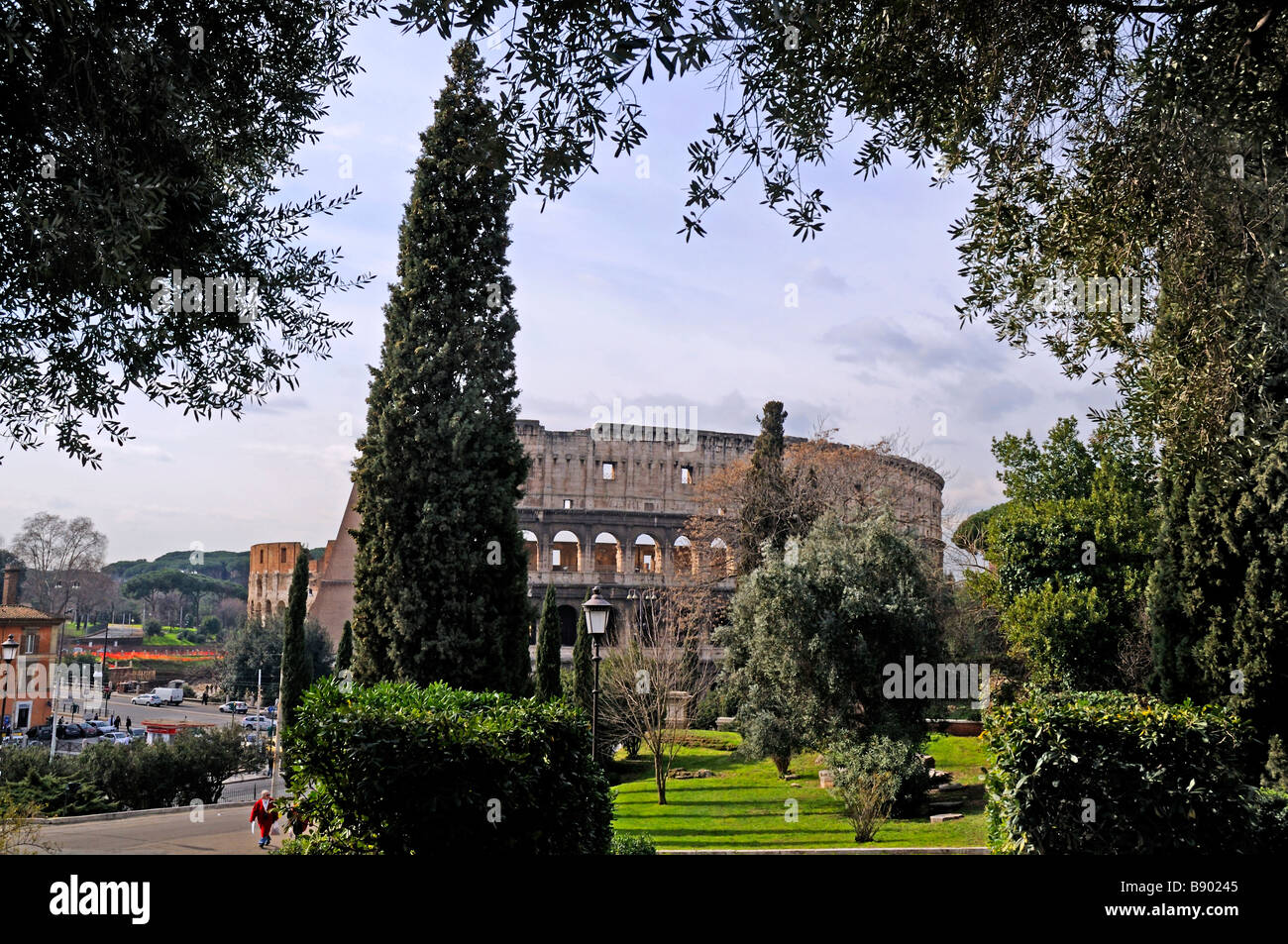 View from the Site of Nero's Golden House of the Colisseum in Rome ...