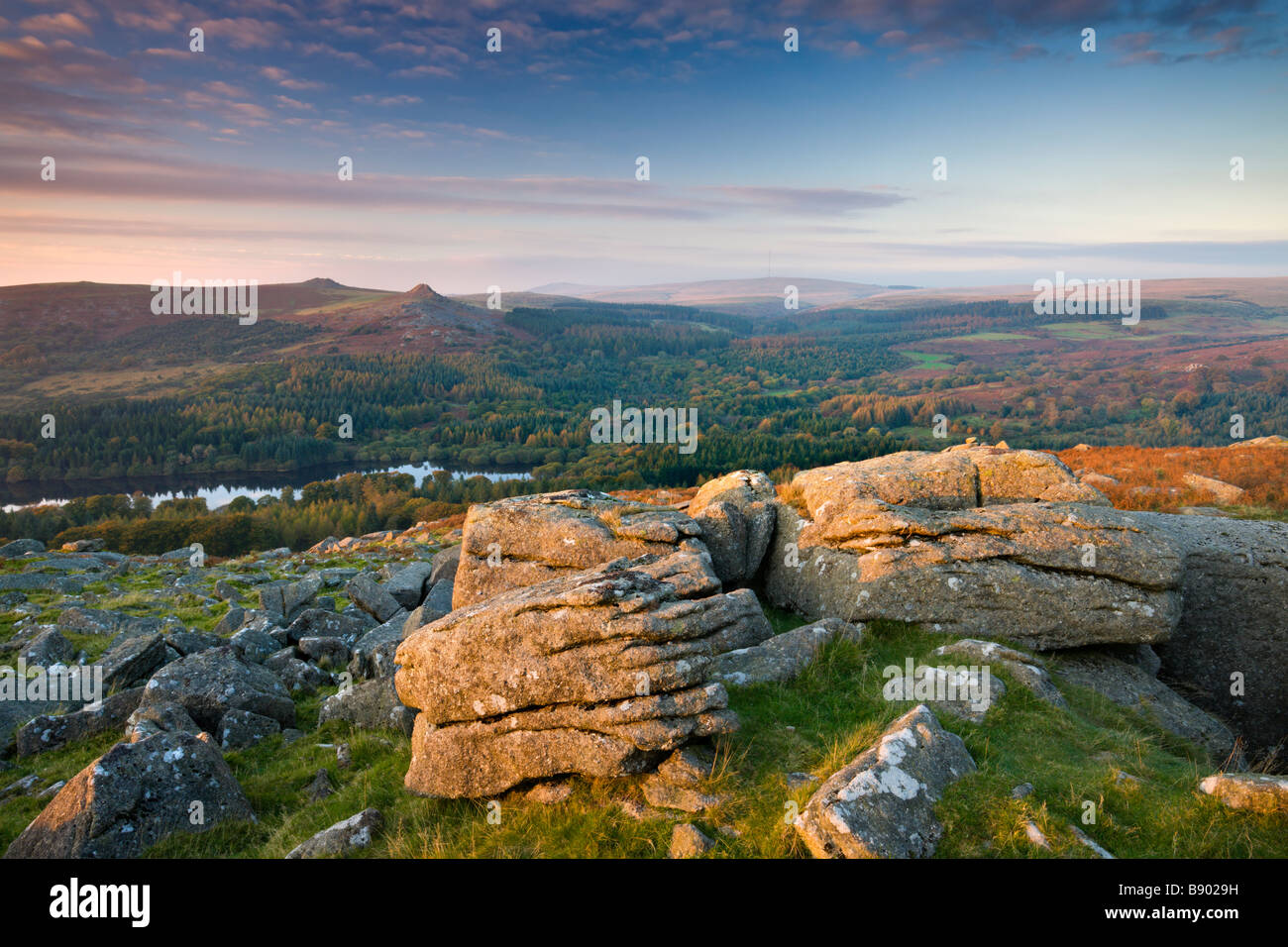 Burrator Leather Tor and Sharpitor viewed from Sheepstor Dartmoor ...