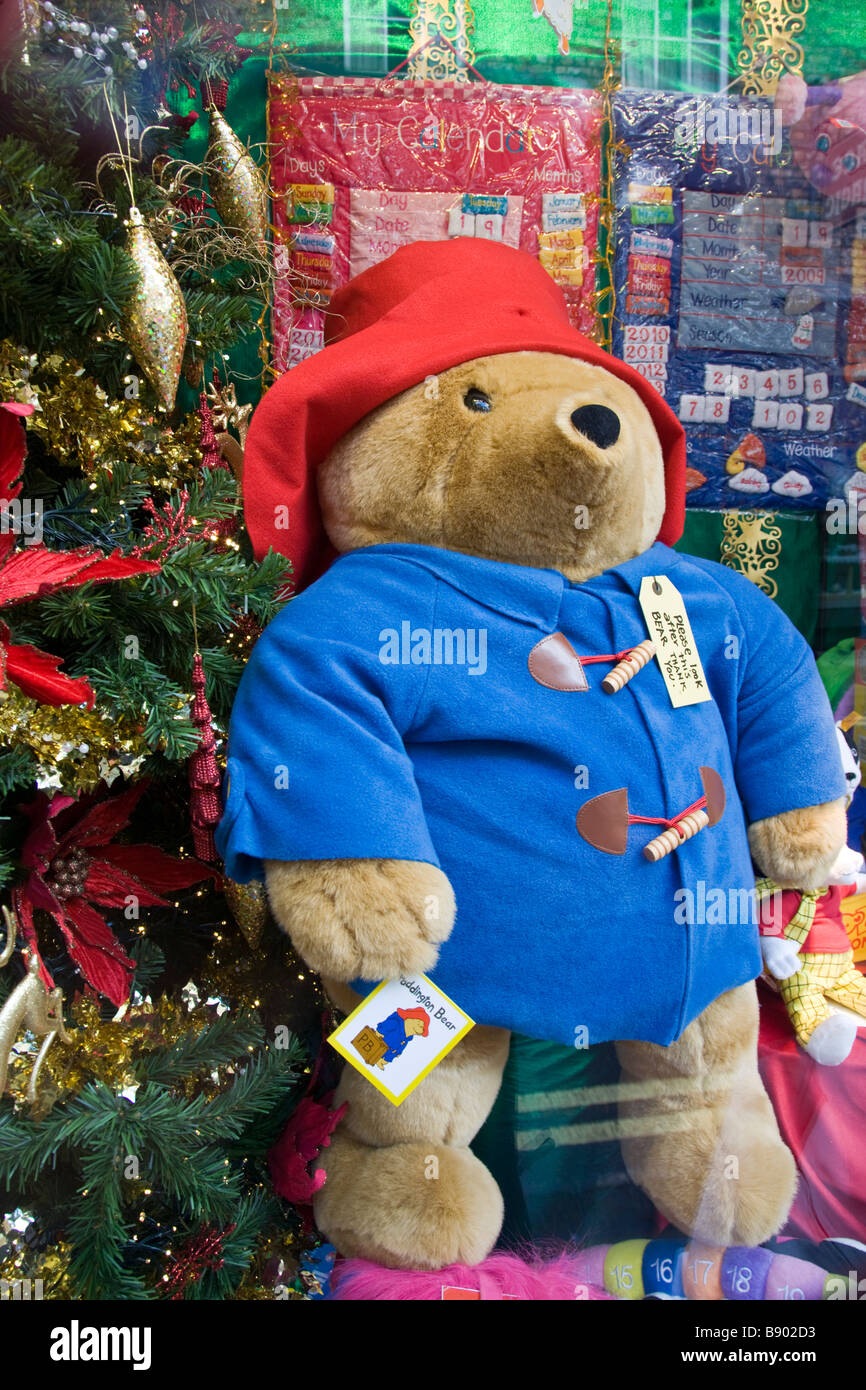 Paddington, Bear, with, Suitcase, Marmalade, Sandwich in shop window ...