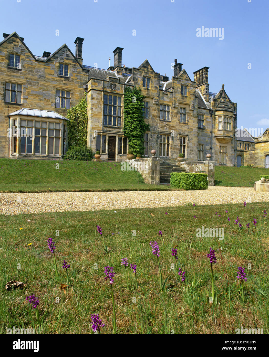 The new house at Scotney Castle, Kent viewed over the Terrace. The ...