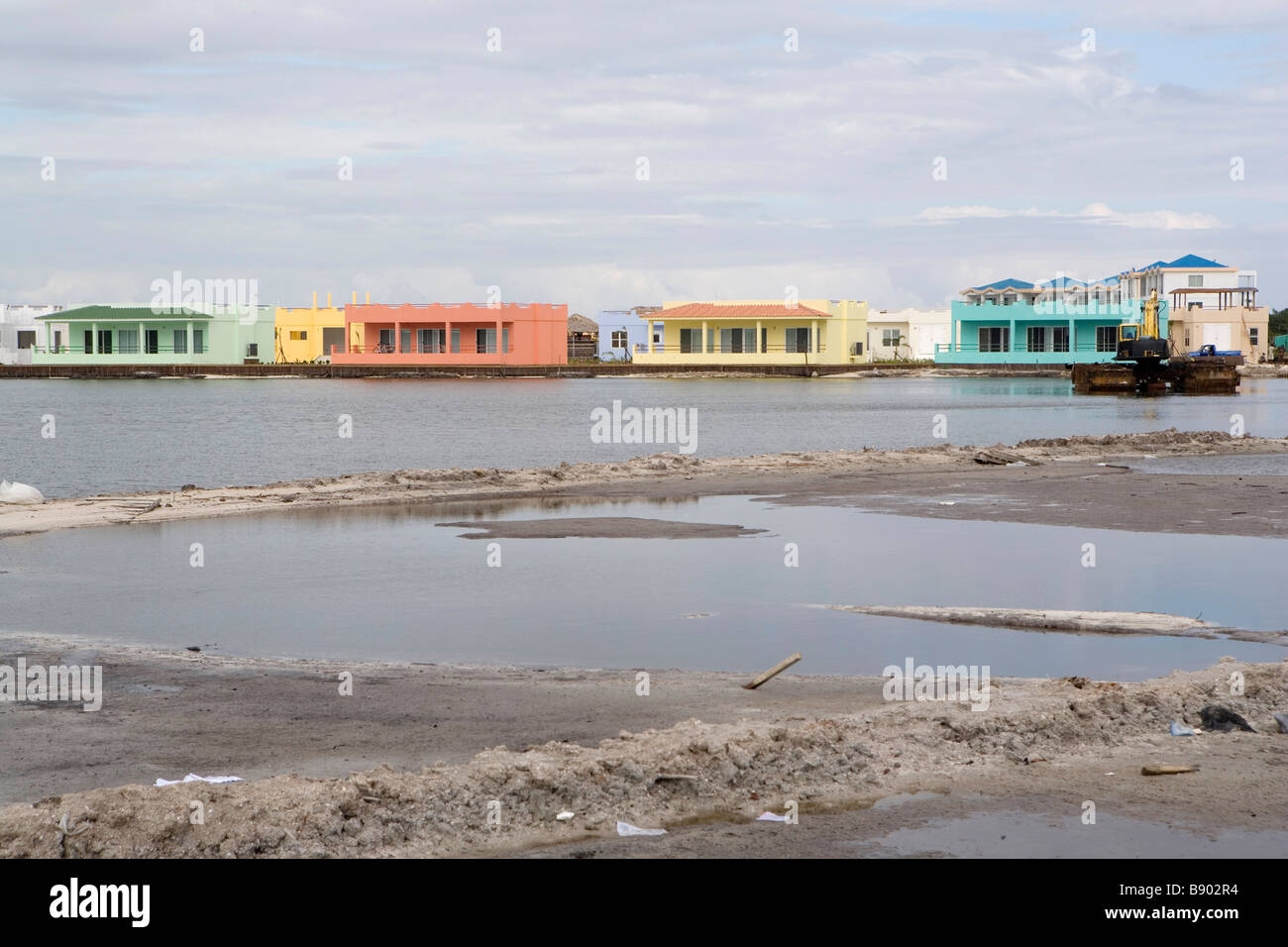 A new colorful housing and residential development on the lagoon side ...