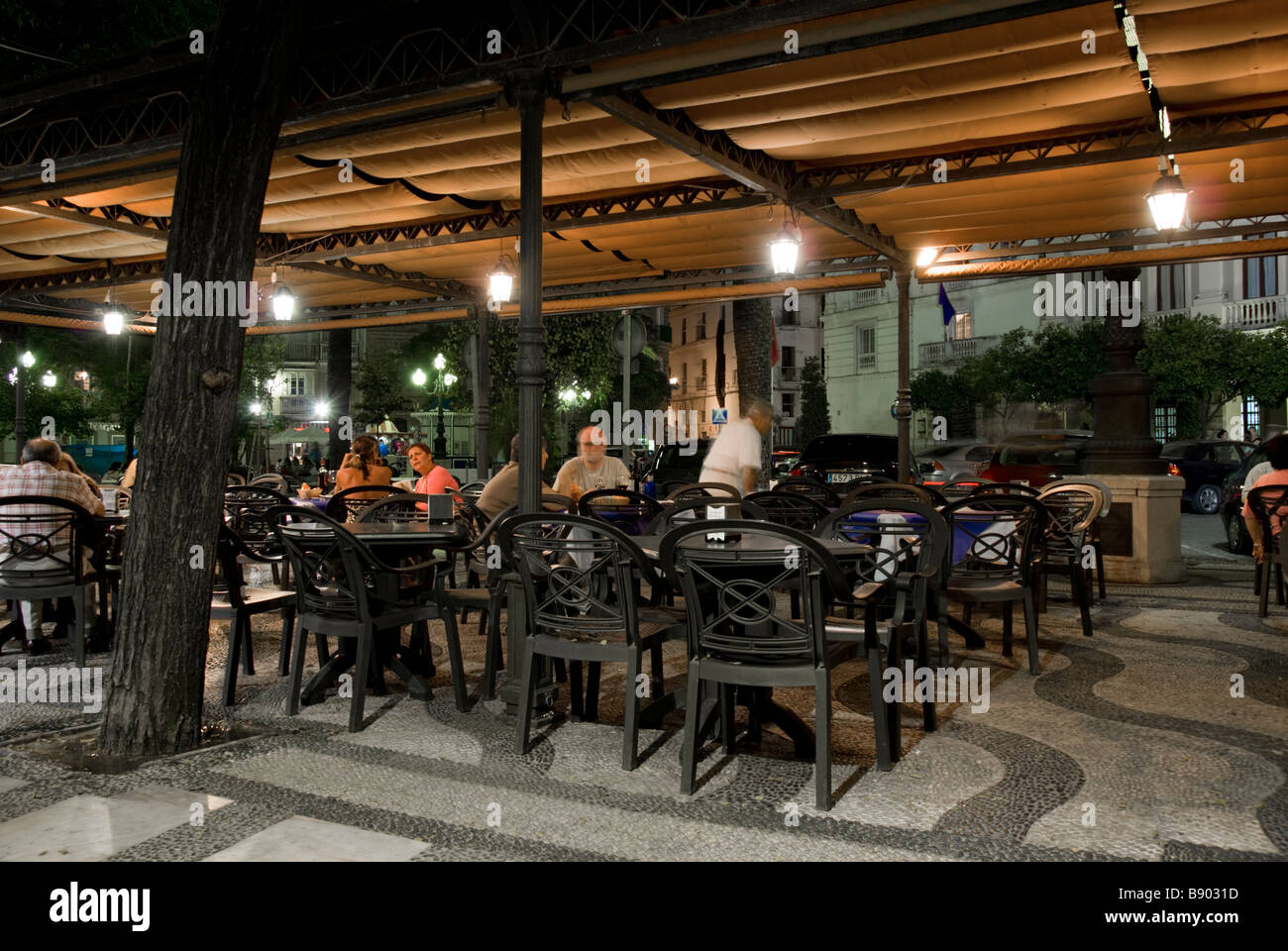 Europe Spain Andalucia cadiz Plaza de San Juan de Dios cafe Stock Photo ...