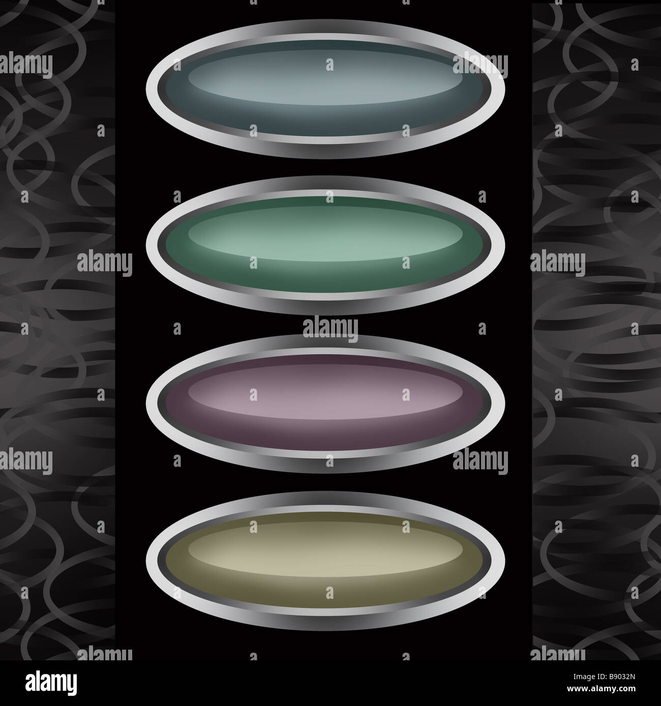 Oval Digital Buttons in a Silver Framework Stock Photo - Alamy