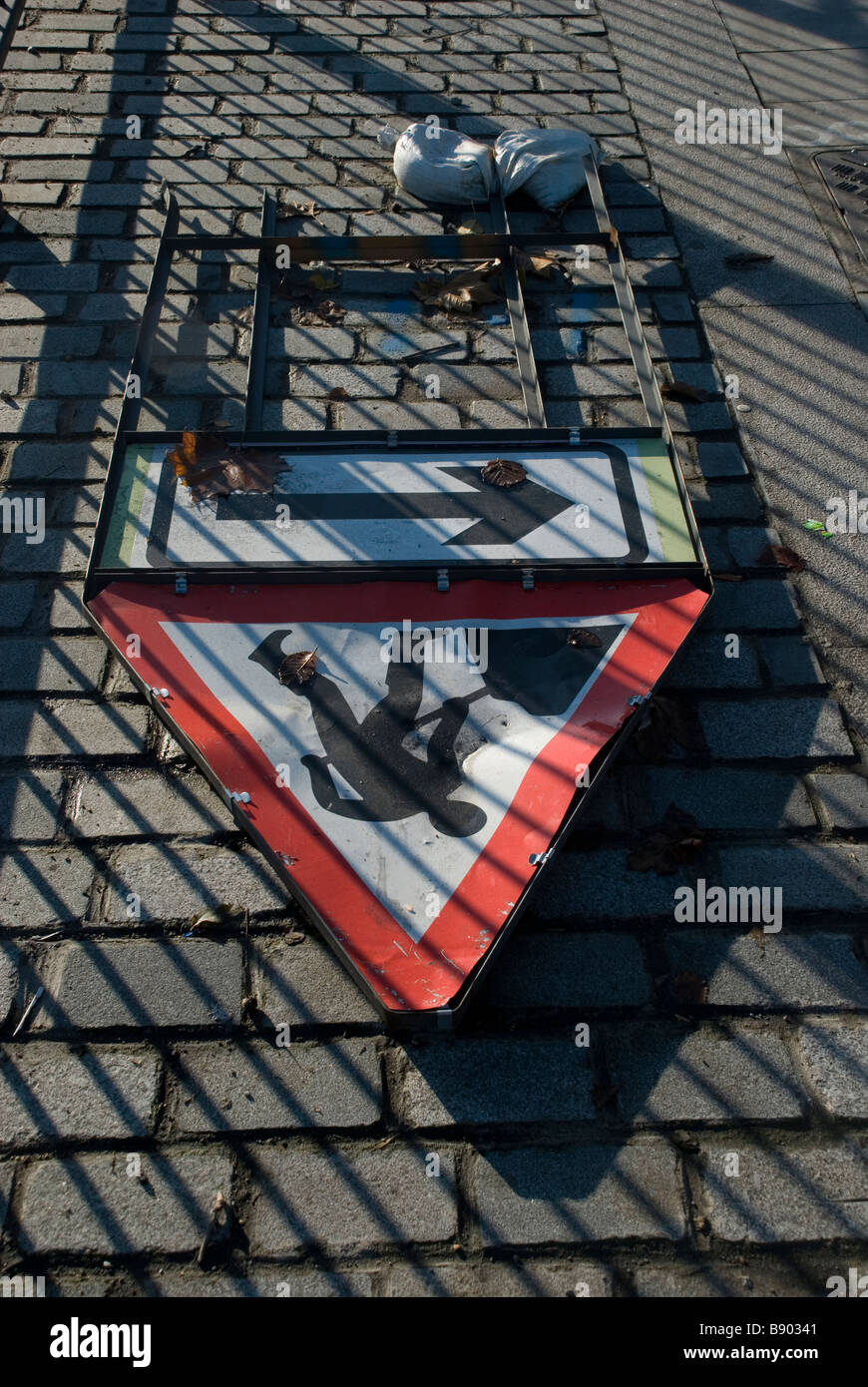 Sign with Shadows Stock Photo - Alamy