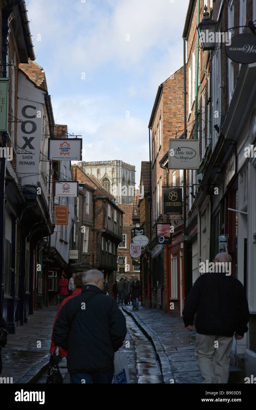 The Shambles ancient medieval street in the city of York England UK ...