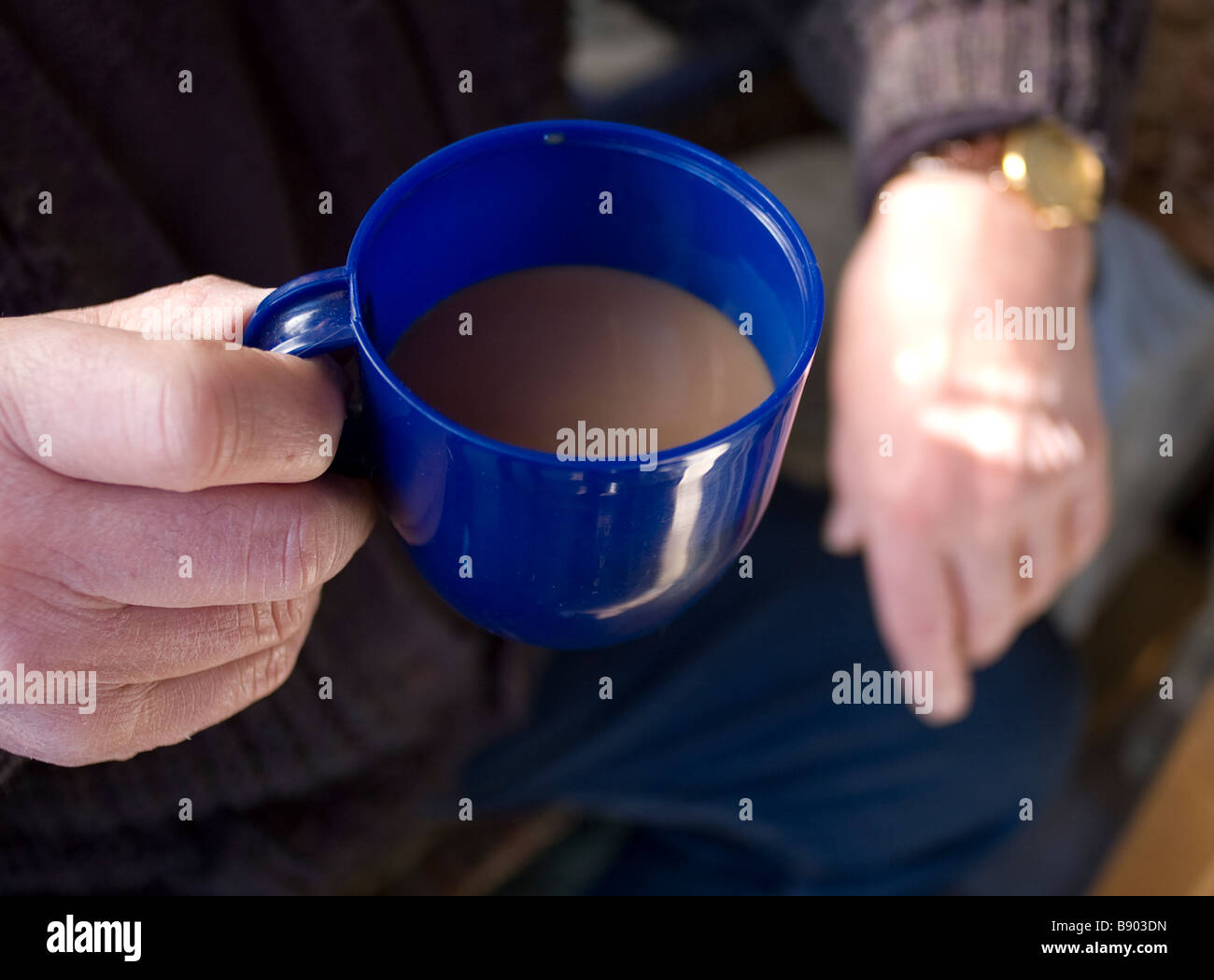 man with cup of tea Stock Photo - Alamy