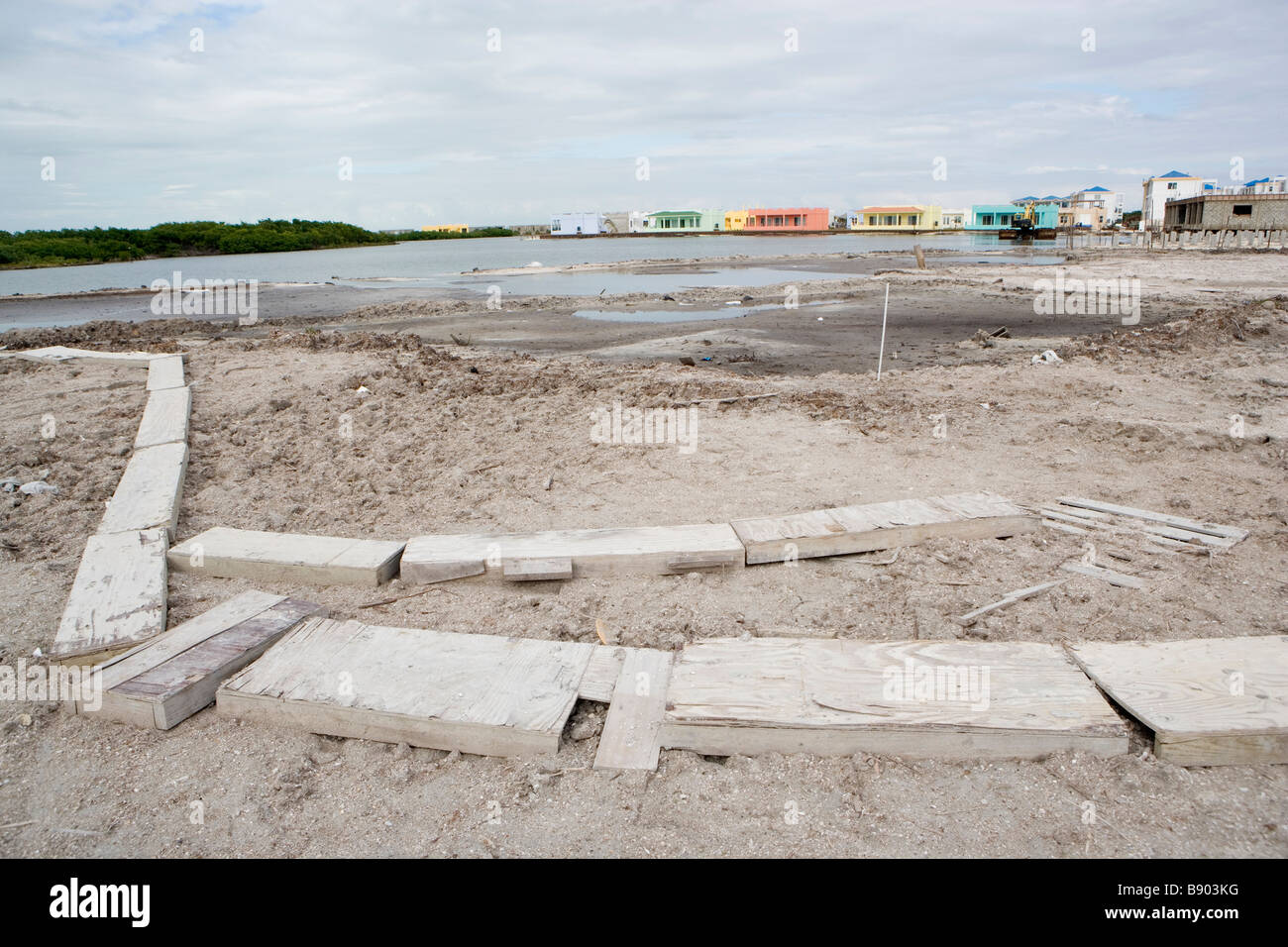A new colorful housing and residential development on the lagoon side ...