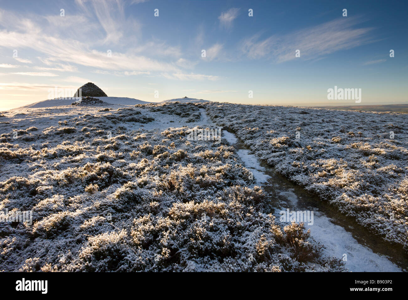 Dunkery Beacon on a snowy winter morning Dunkery Hill Exmoor National ...