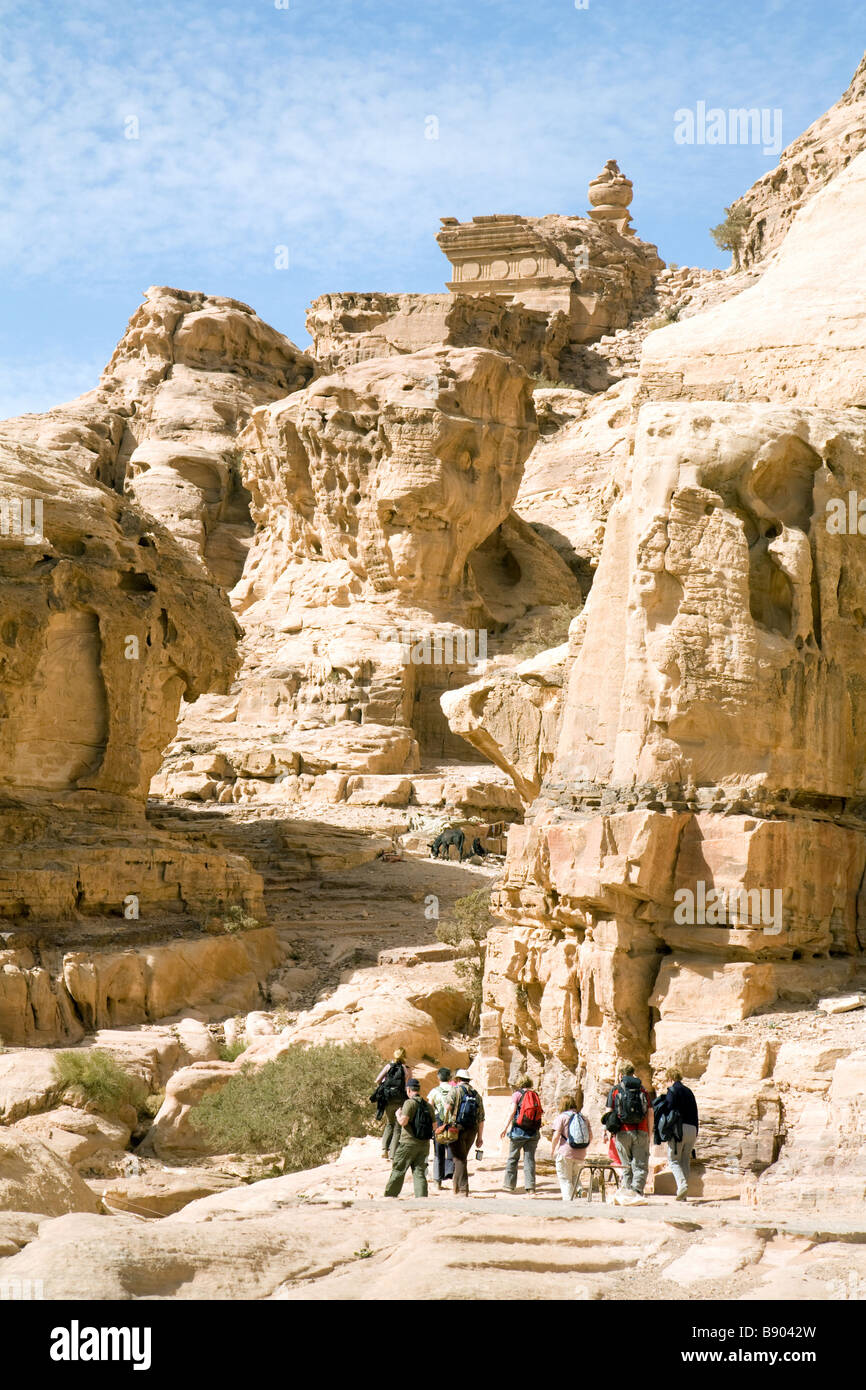 Tourists climbing to see the Monastery just visible in the background ...