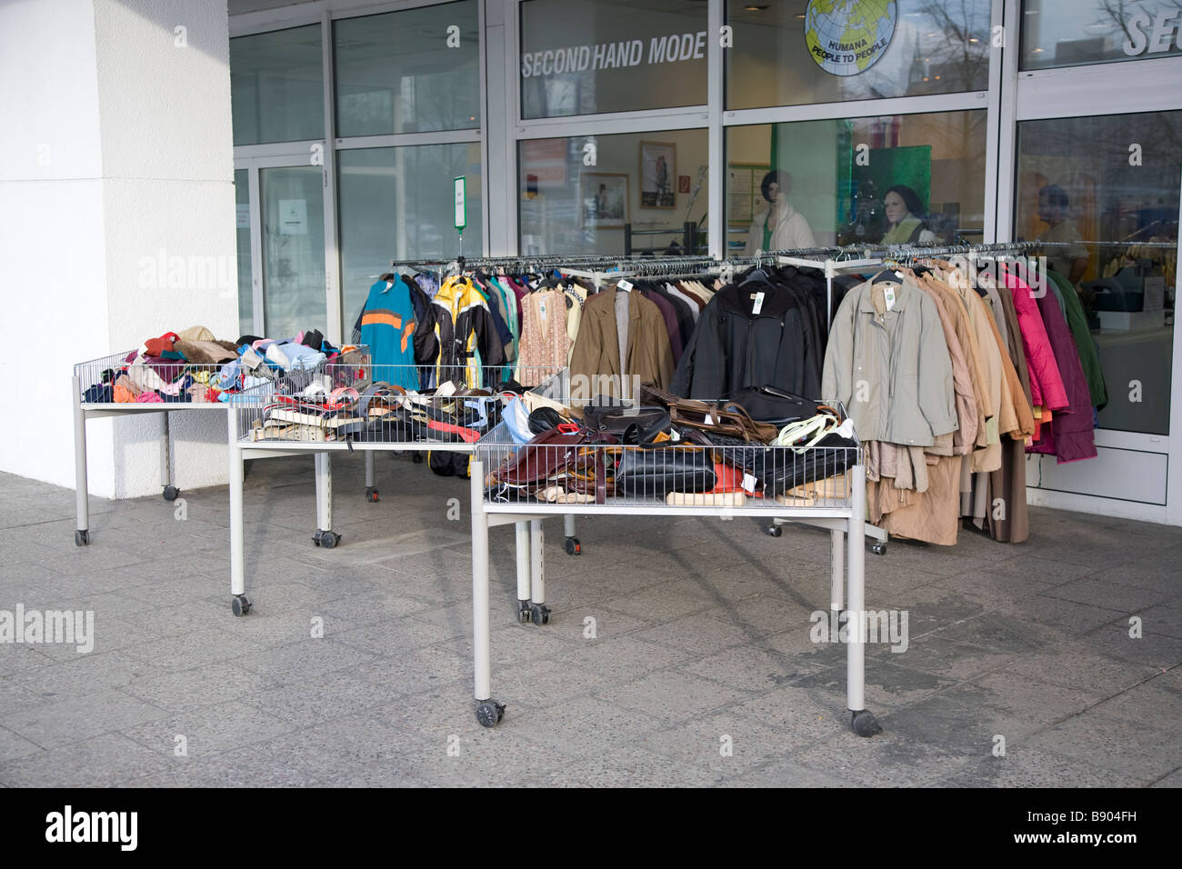 second hand clothes outside a store in Berlin Stock Photo - Alamy