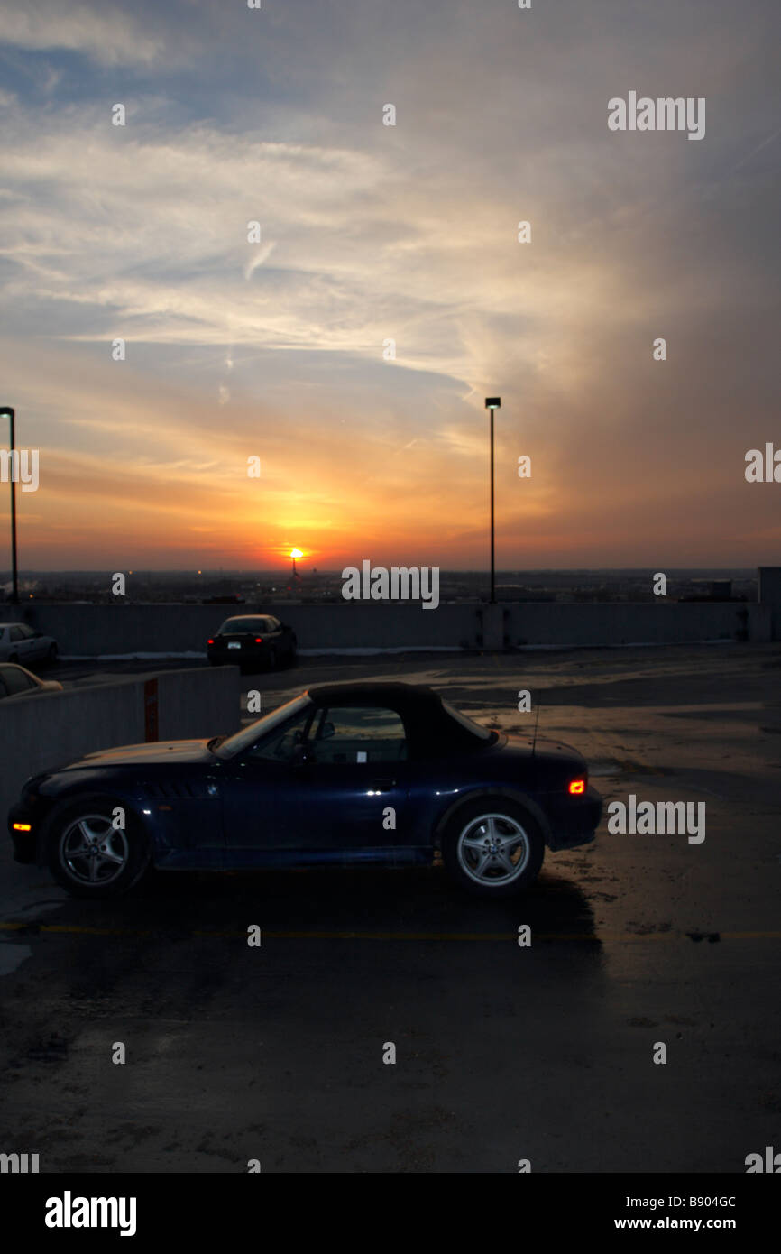 BMW sports car convertible with sunset in background Susnet Stock Photo ...