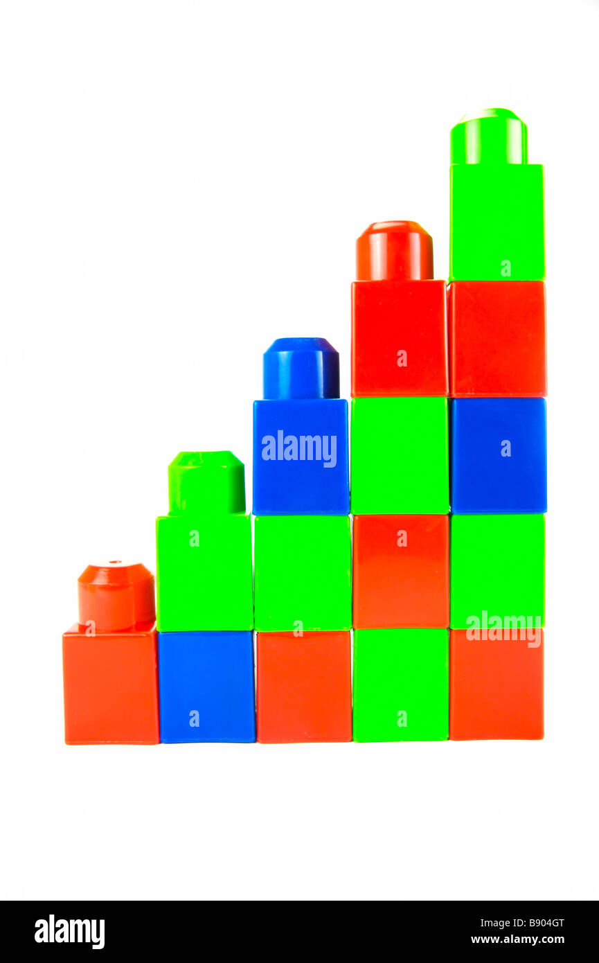 Building blocks isolated against a white background Stock Photo - Alamy