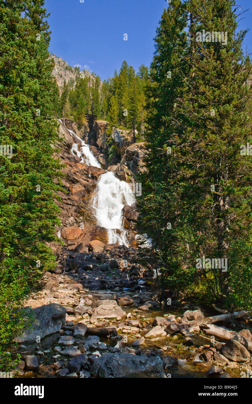 Hidden falls at Grand Tetons National Park, Wyoming USA Stock Photo - Alamy