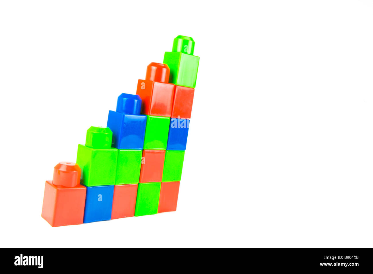 Building blocks isolated against a white background Stock Photo - Alamy