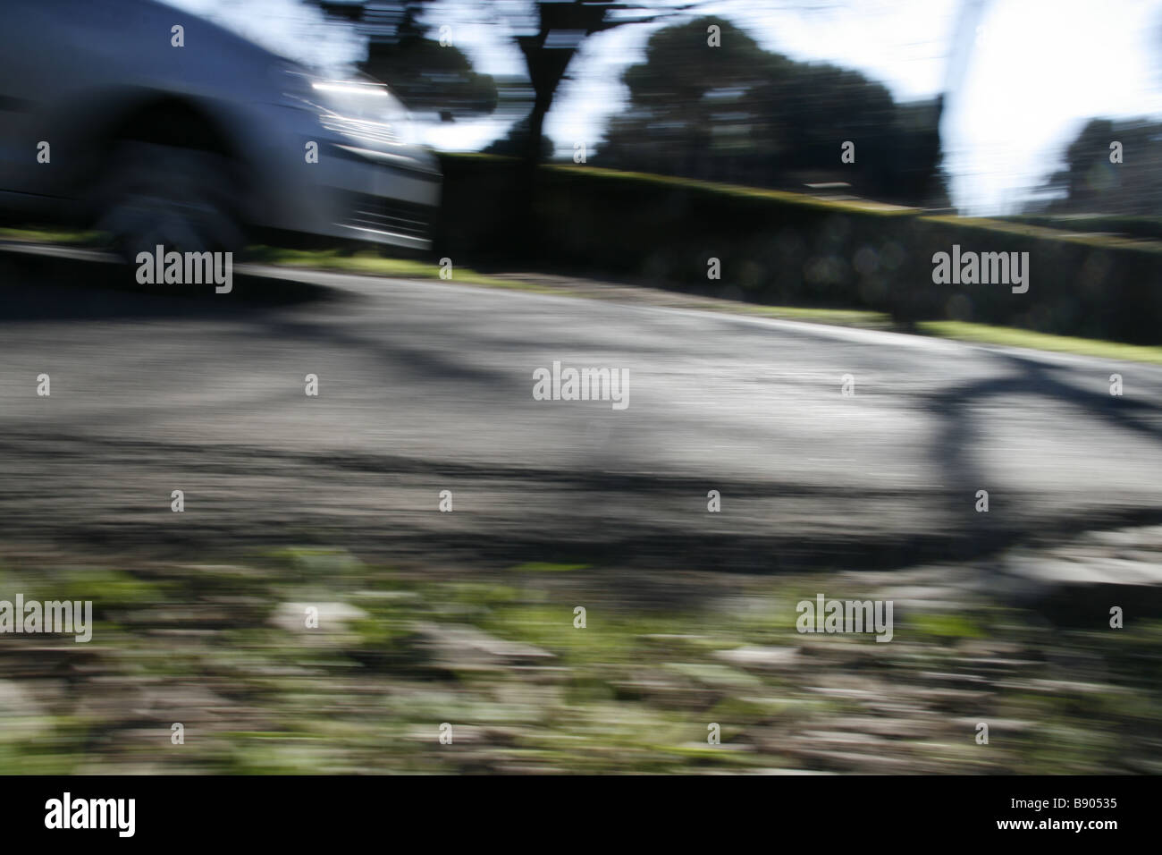 Trees street road one one concept idea hi-res stock photography and ...