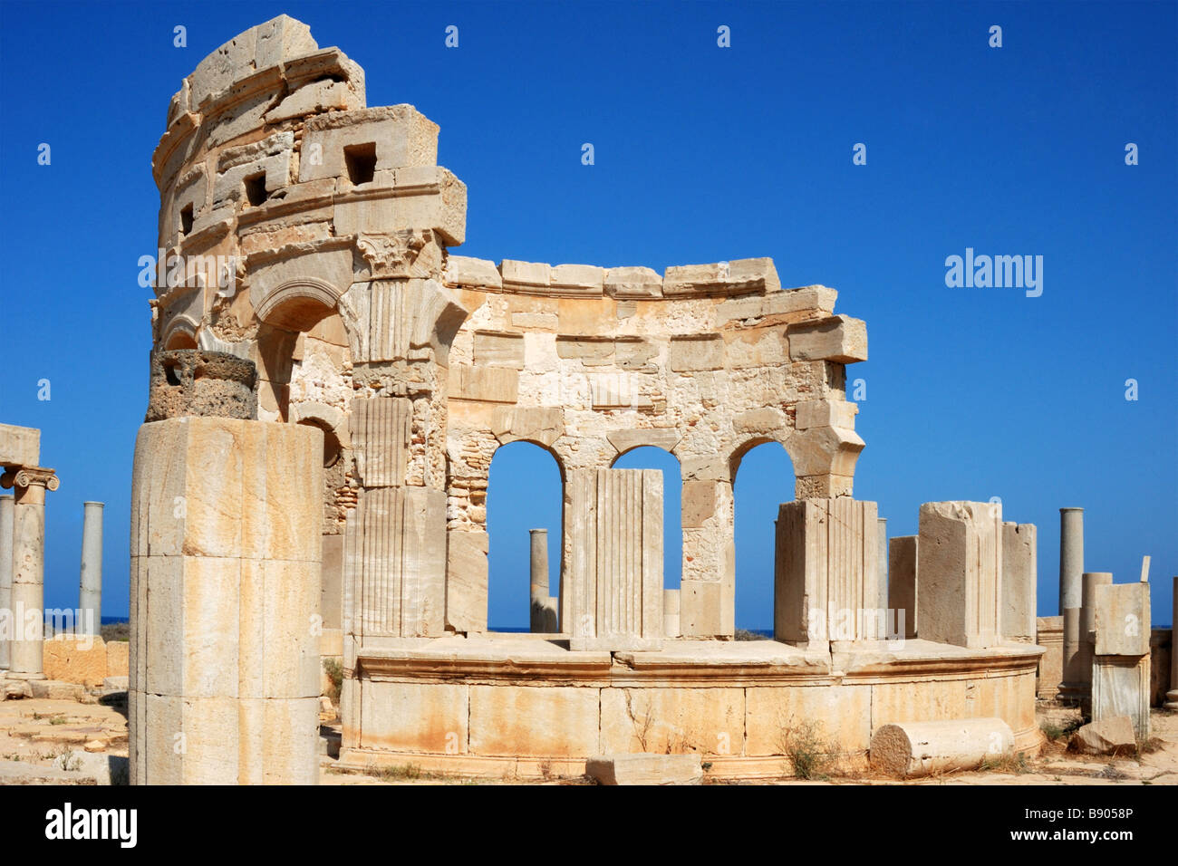 Kiosk in the Market of Leptis Magna (Libya Stock Photo - Alamy