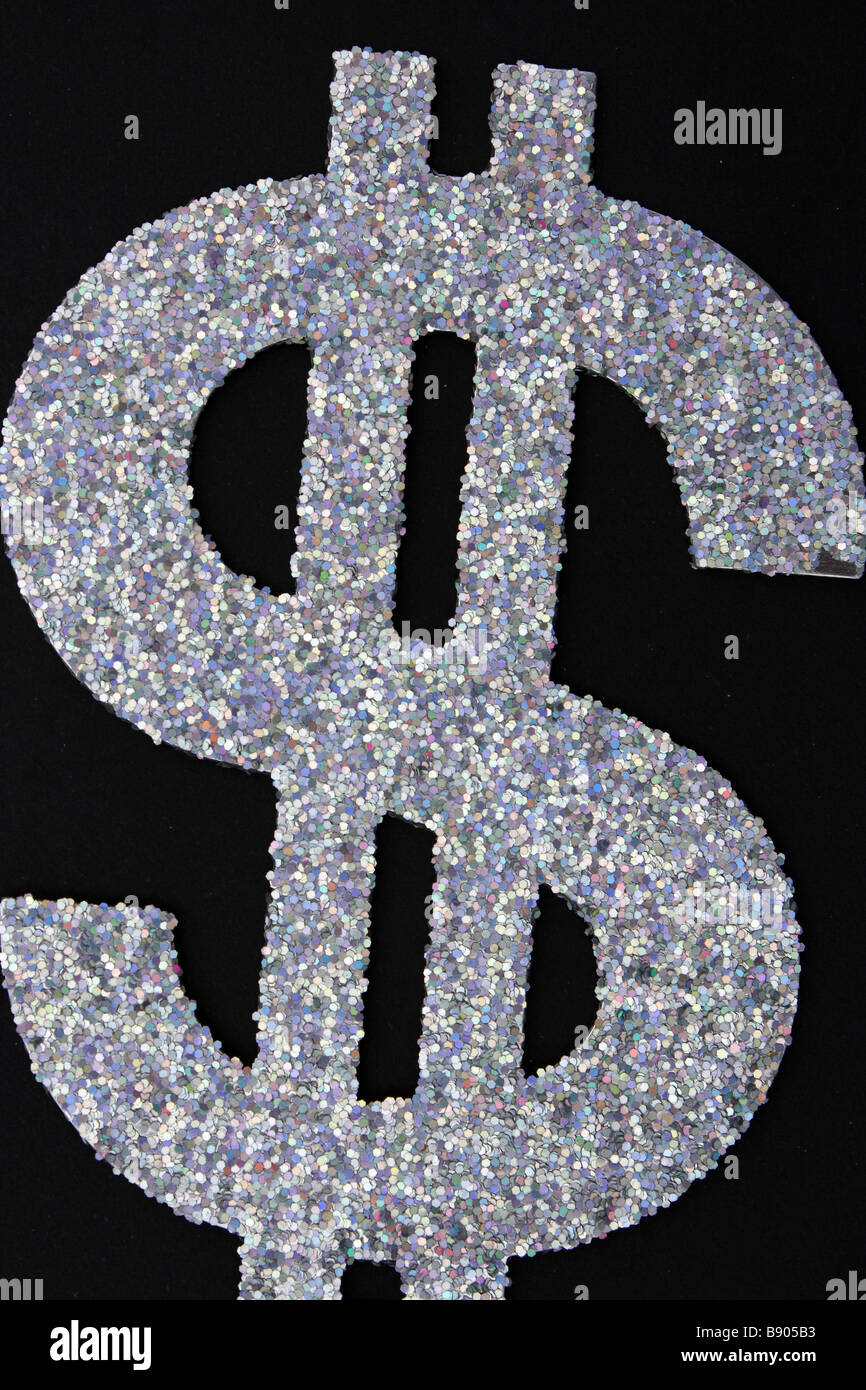 Inverted sparkling silver dollar sign hi-res stock photography and ...
