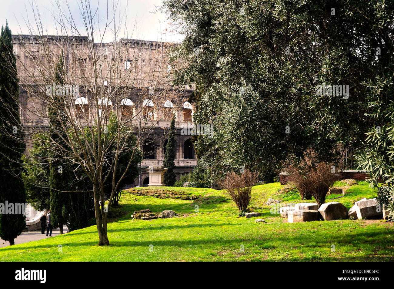View from the Site of Nero's Golden House of the Colisseum in Rome ...