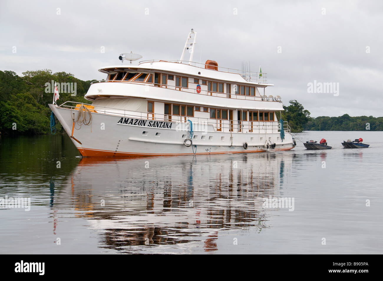 An Amazon River luxury fishing yacht operation with several bassboats ...