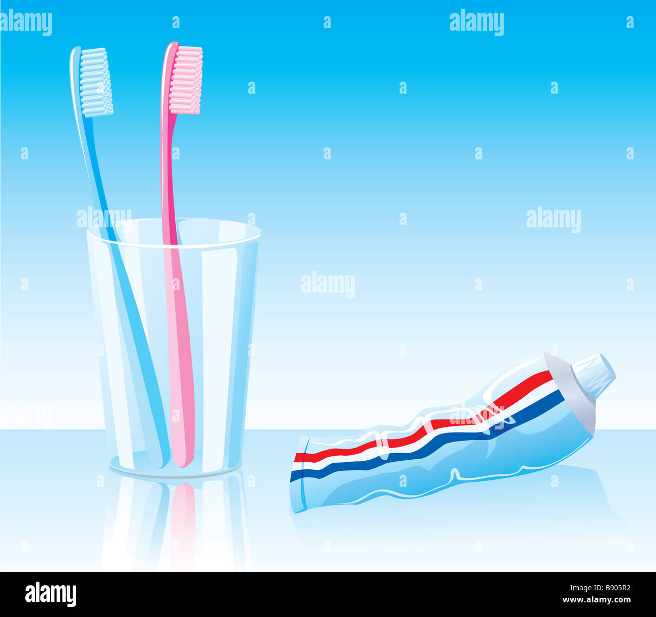 Two toothbrushes and toothpaste tube Stock Photo - Alamy