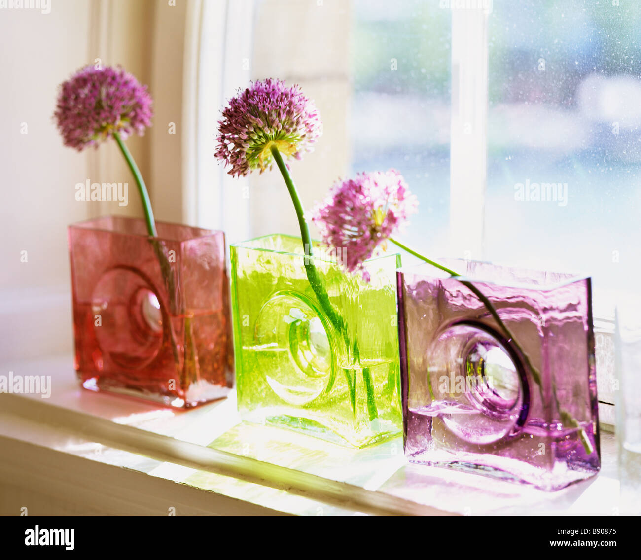Vases in a window Sweden Stock Photo - Alamy
