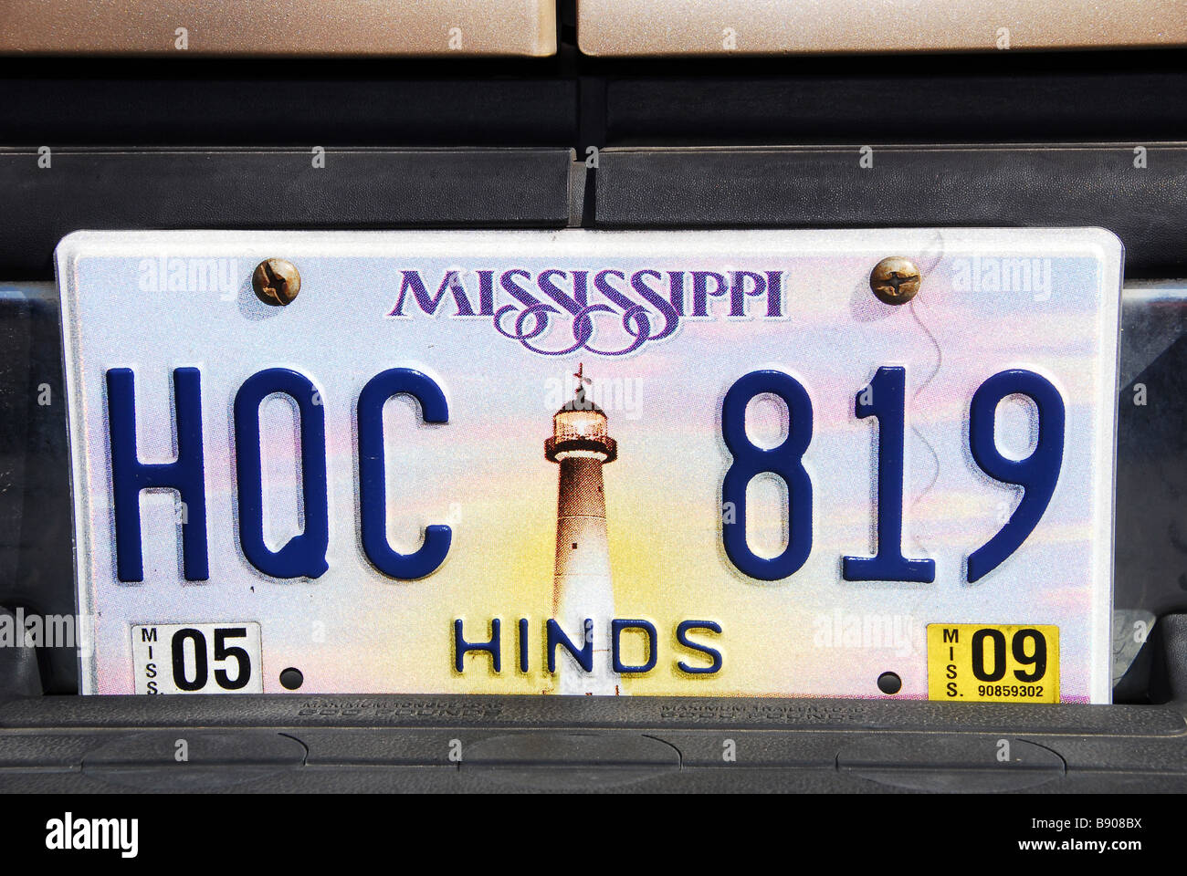 Car plate, Mississippi, United States of America, North America Stock ...