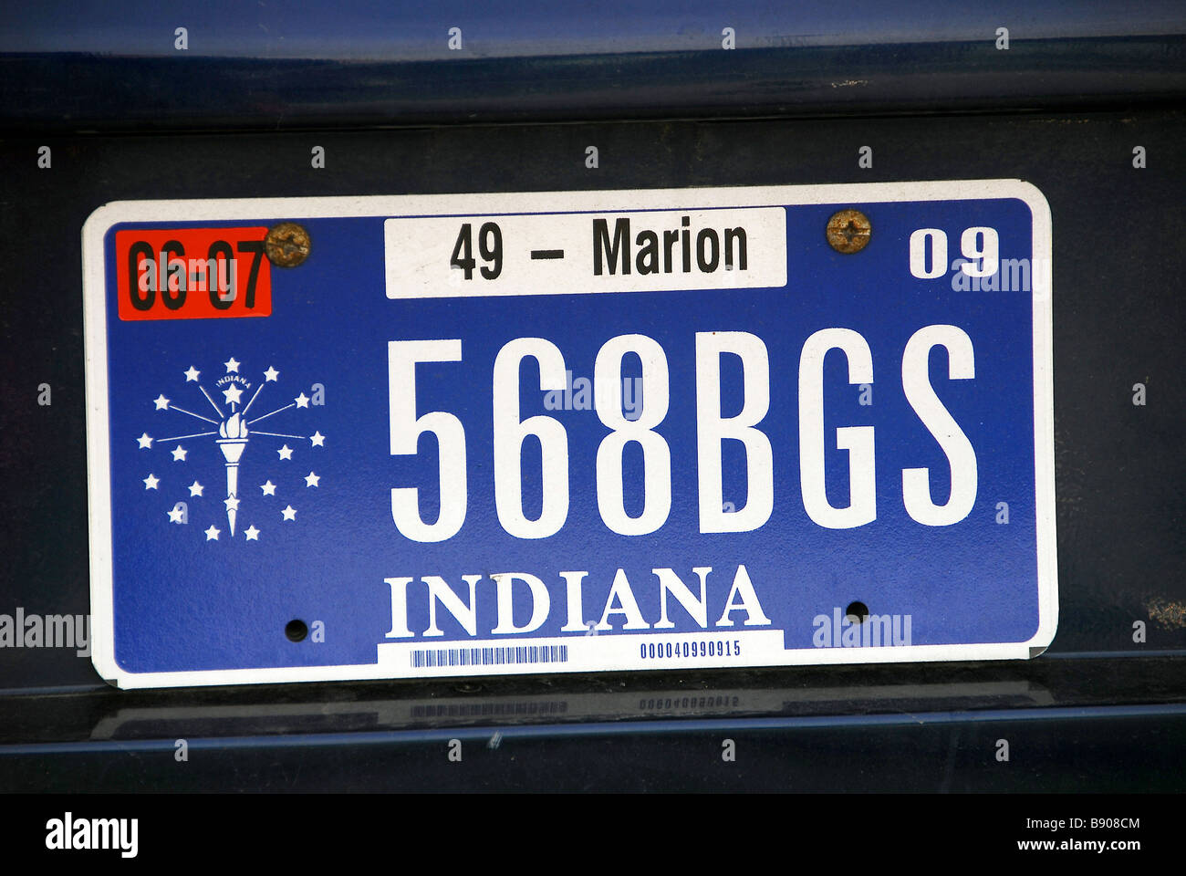 Car plate, Indiana, United States of America, North America Stock Photo ...