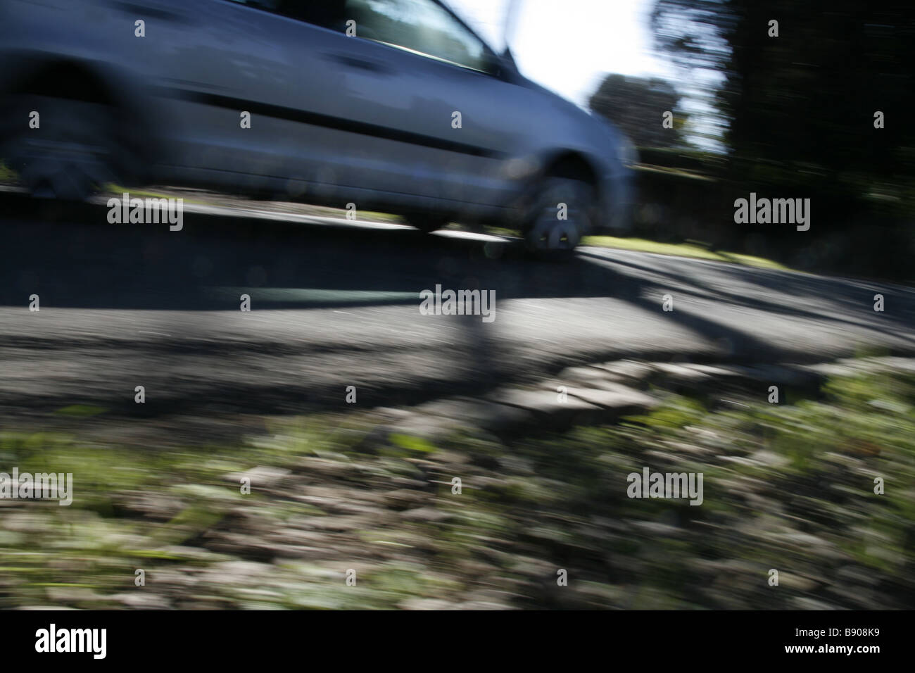 Trees street road one one concept idea hi-res stock photography and ...