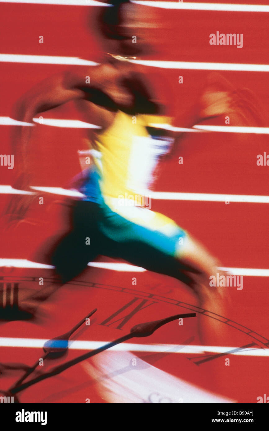 FL0925, T Bonderud; Concept, Track Runner, Clock Stock Photo - Alamy