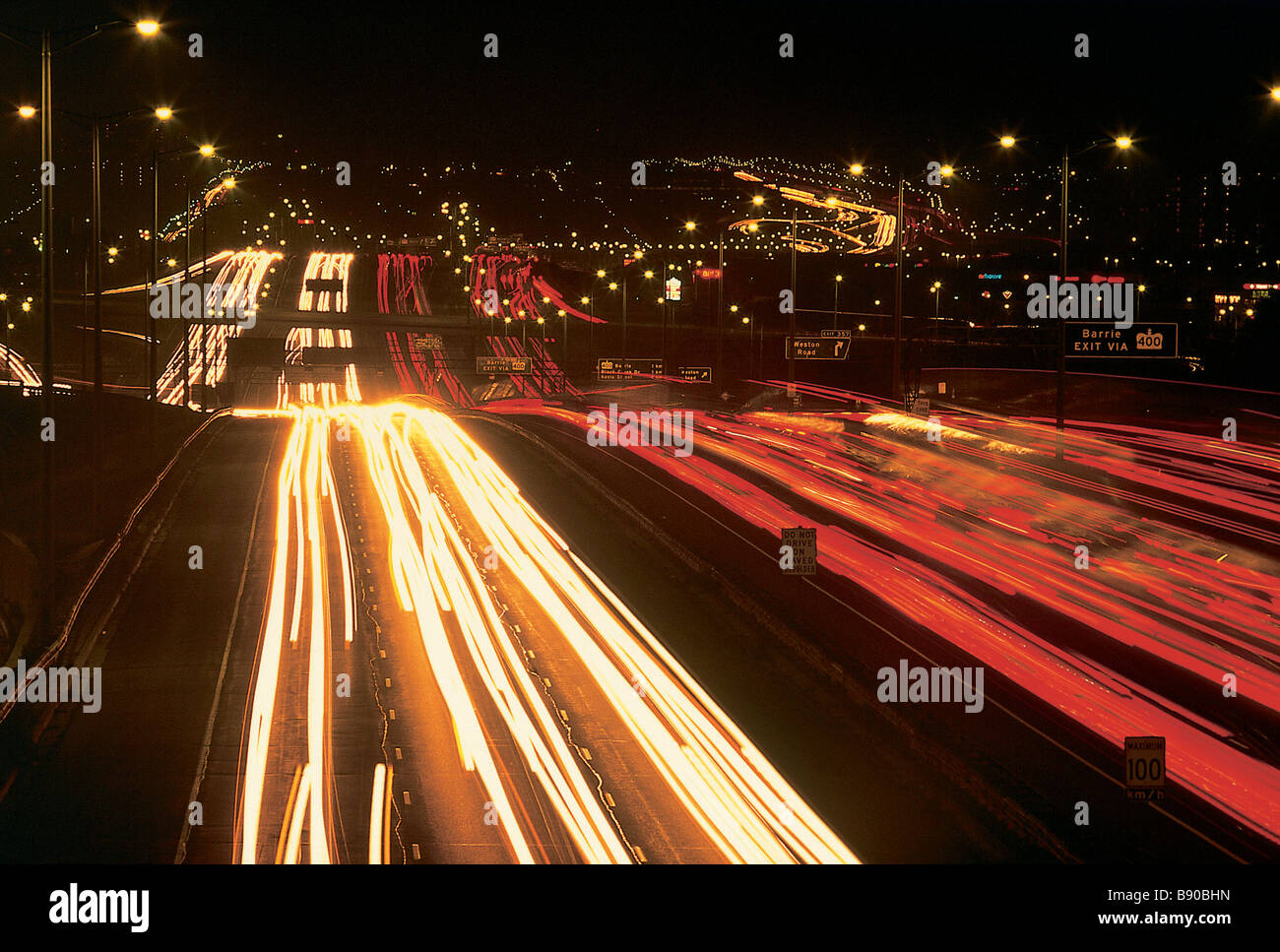 FL1071, A Marsh; Blurred Traffic Night Stock Photo - Alamy