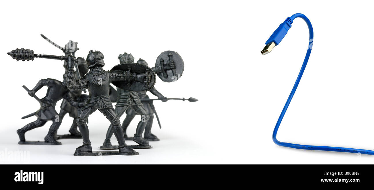 USB Battle - Technology Fear Concept Stock Photo - Alamy