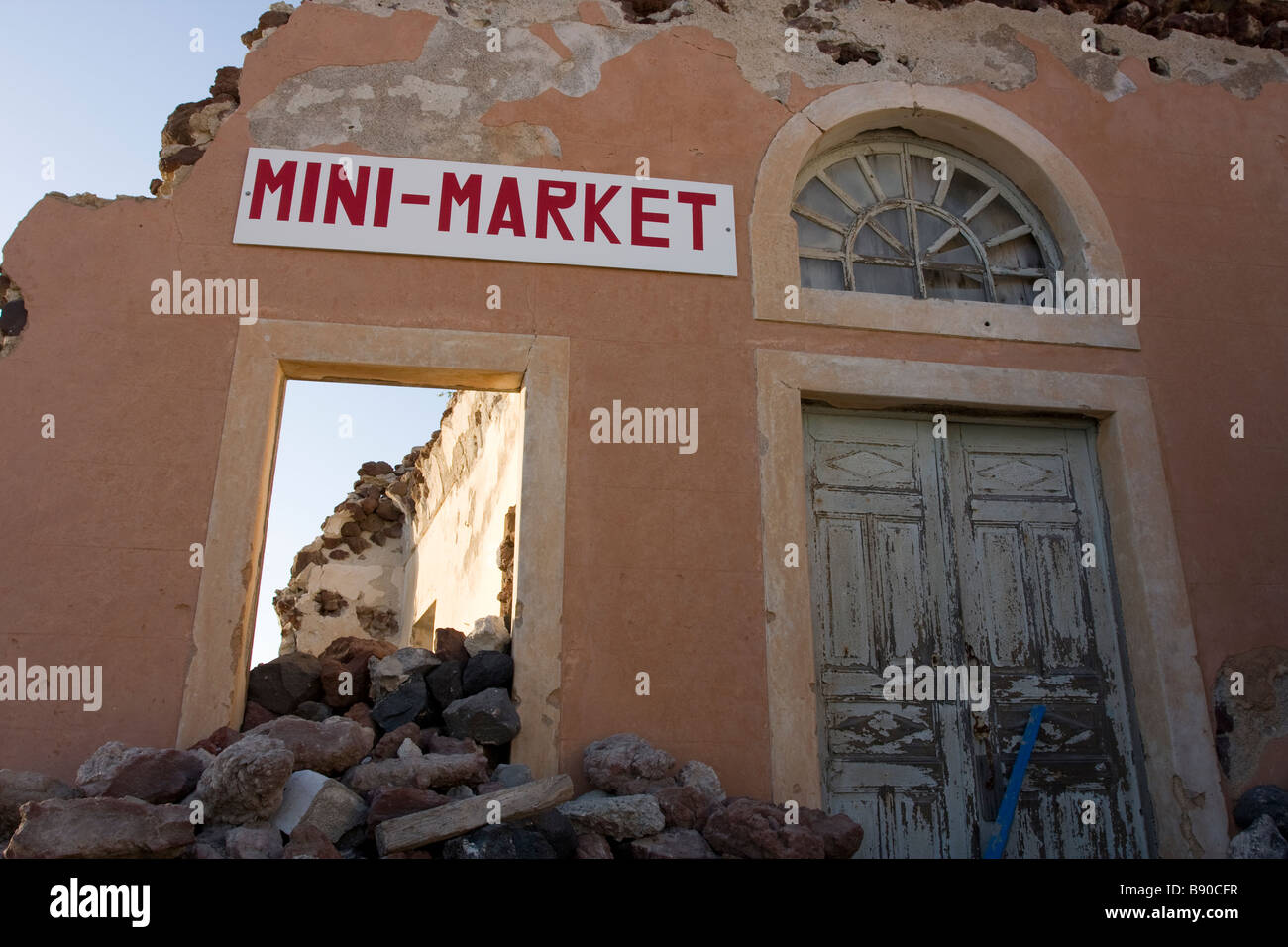 Derelict mini-market in Greece Stock Photo - Alamy