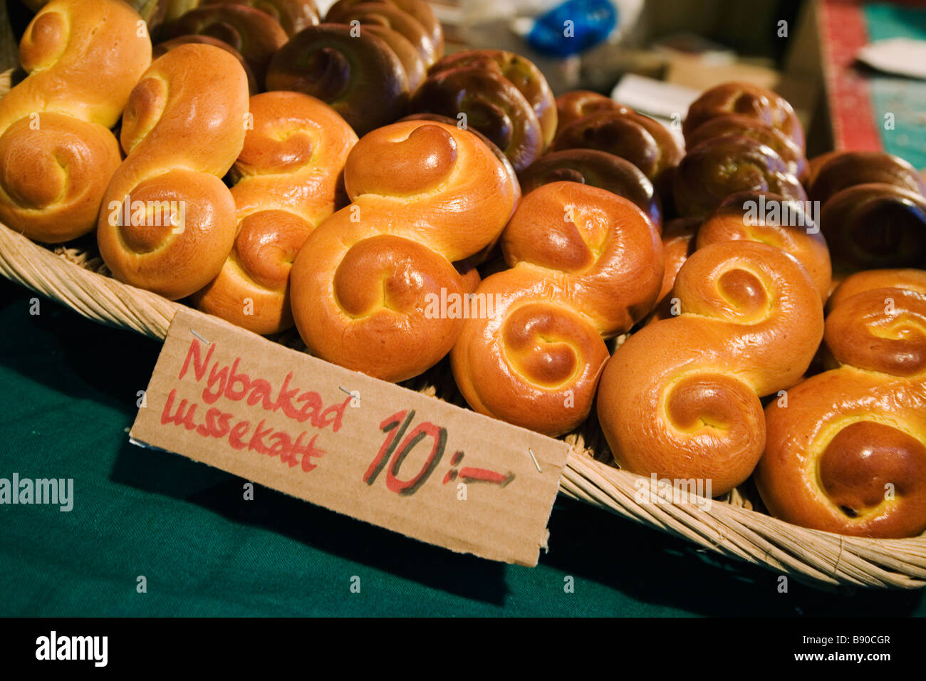 Lucia cats traditional Swedish buns Stock Photo - Alamy