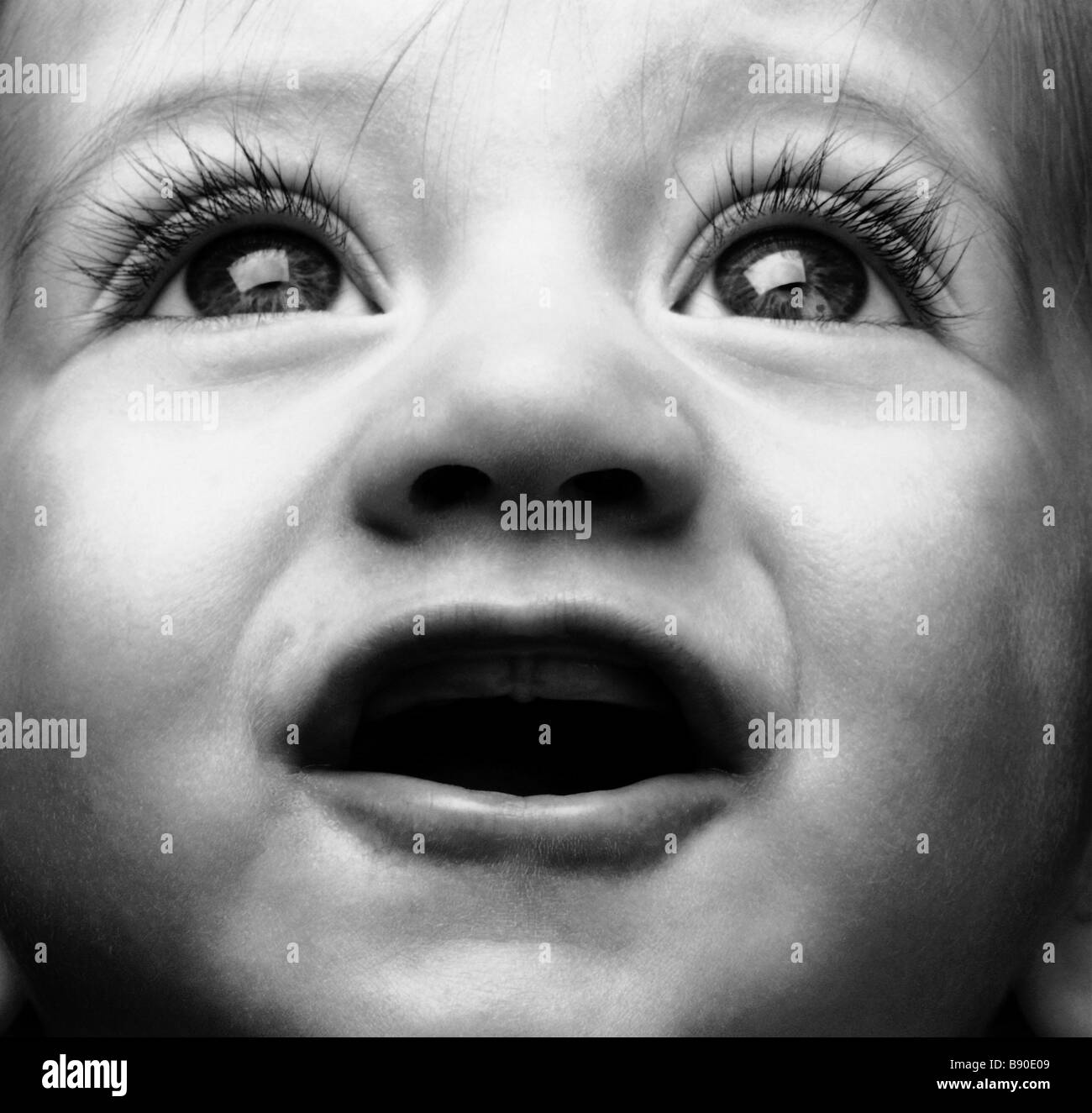 FL2529, NICK KELSH; Frontal close-up babyÌs eyes mouth Stock Photo - Alamy