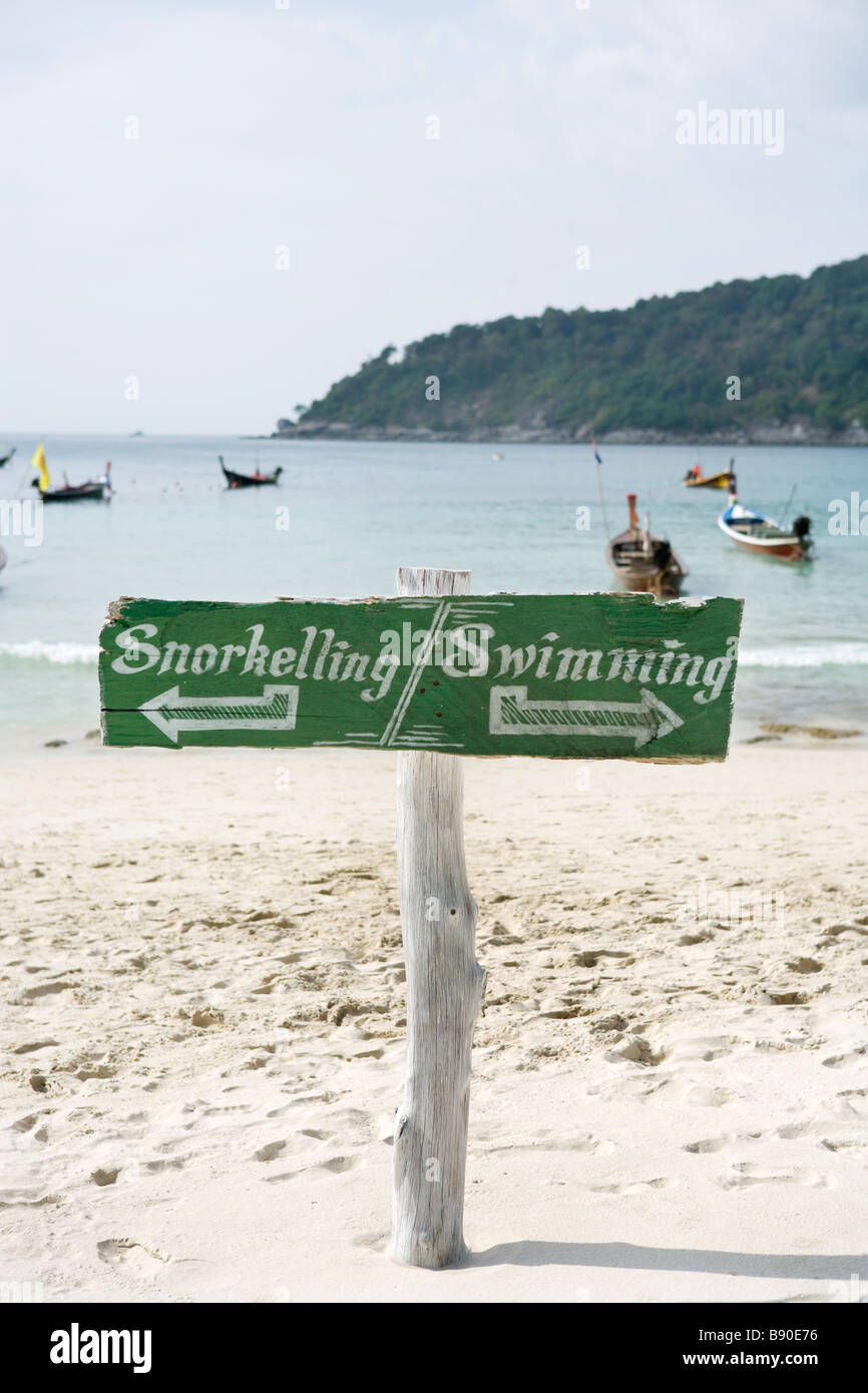 Sign on the beach Stock Photo - Alamy